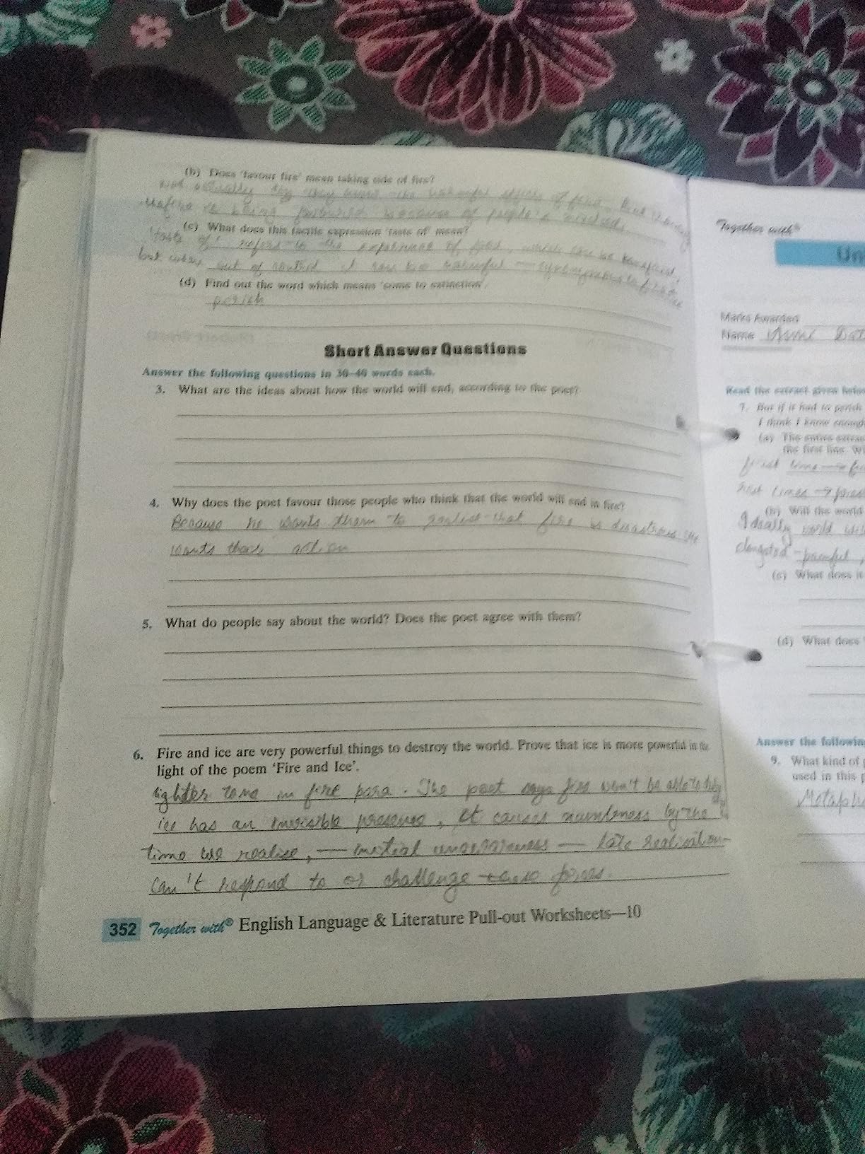 Together with English Language & Literature Pull-out worksheets Class ...