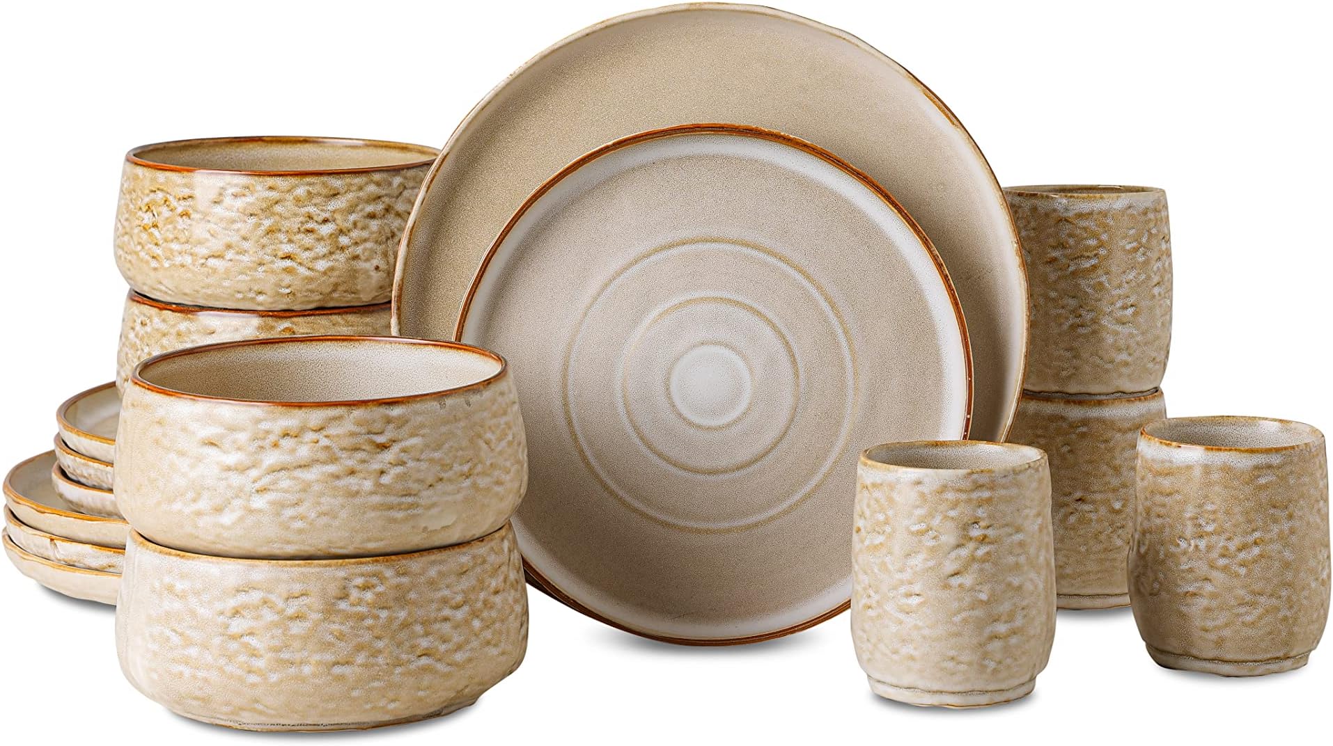 Amazon.com | BIA Cordon Bleu 12pc Rustico Stoneware Dinnerware Set ...