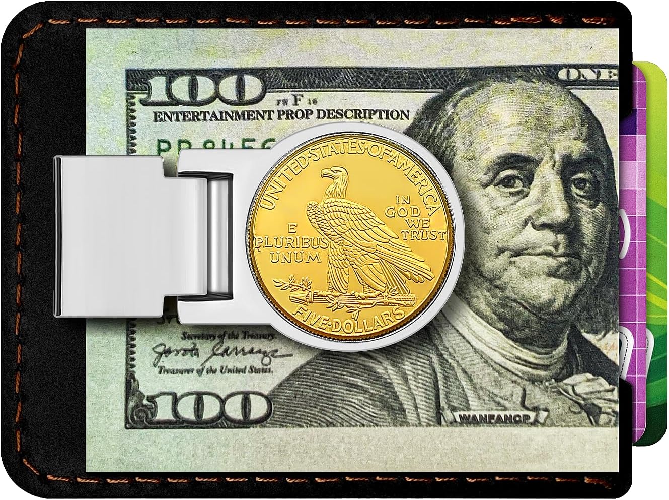 Amazon.com: LWQLZY Men's front pocket leather Money Clip Wallet with ...