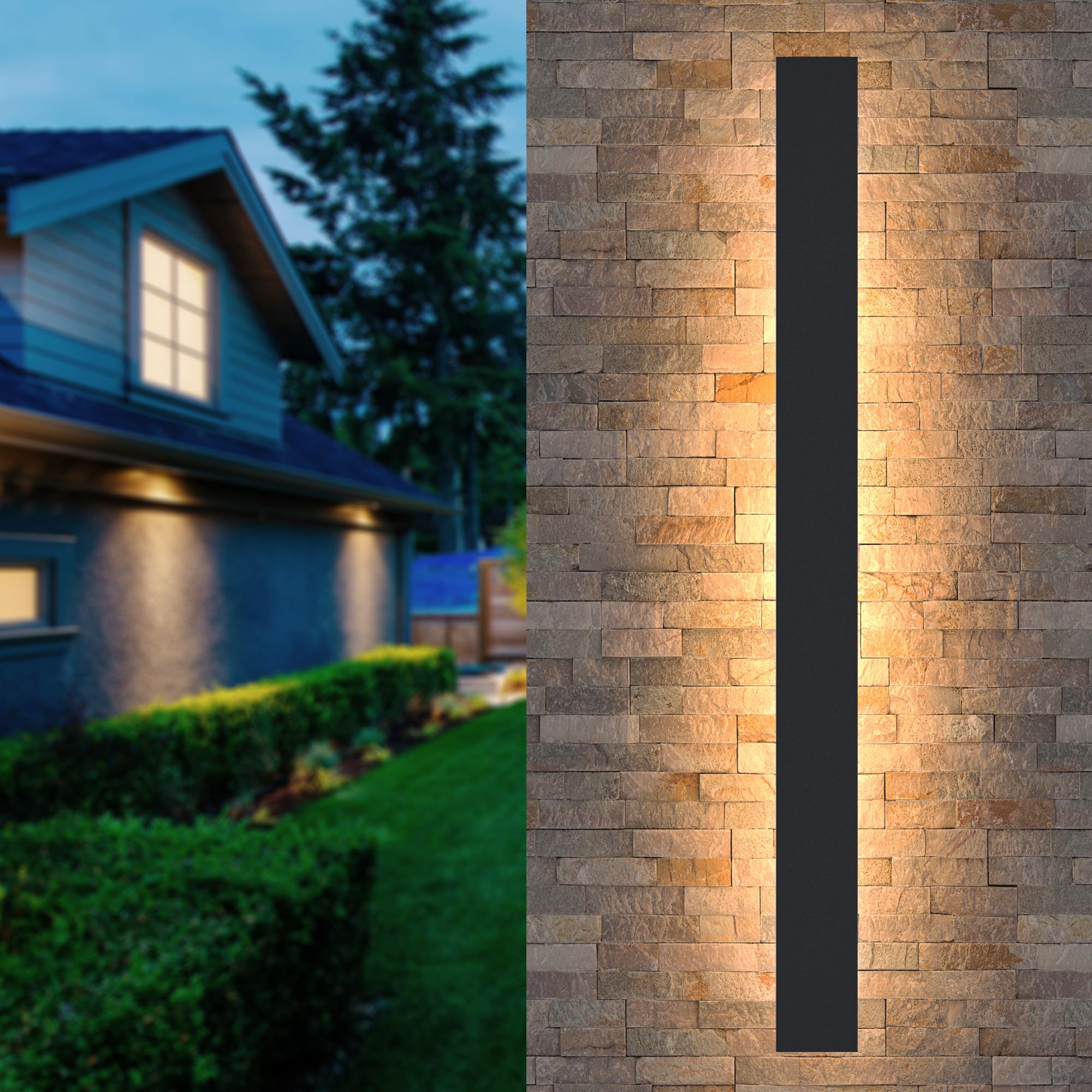 Outdoor Wall Lights LED Black Long Wall Sconce Ip65 Waterproof Outside ...