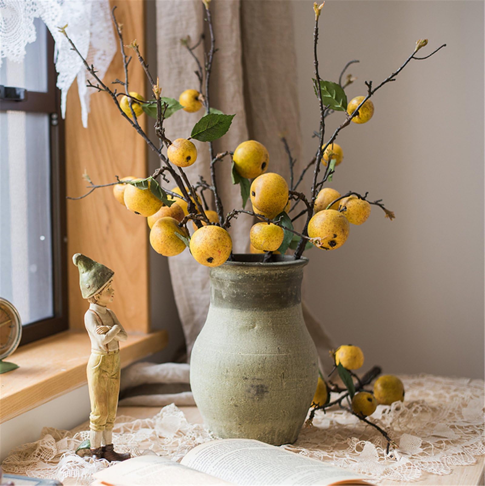 Amazon.com: Zzooi 3PCS Artificial Pear Tree Branches Fake Pear Fruit ...