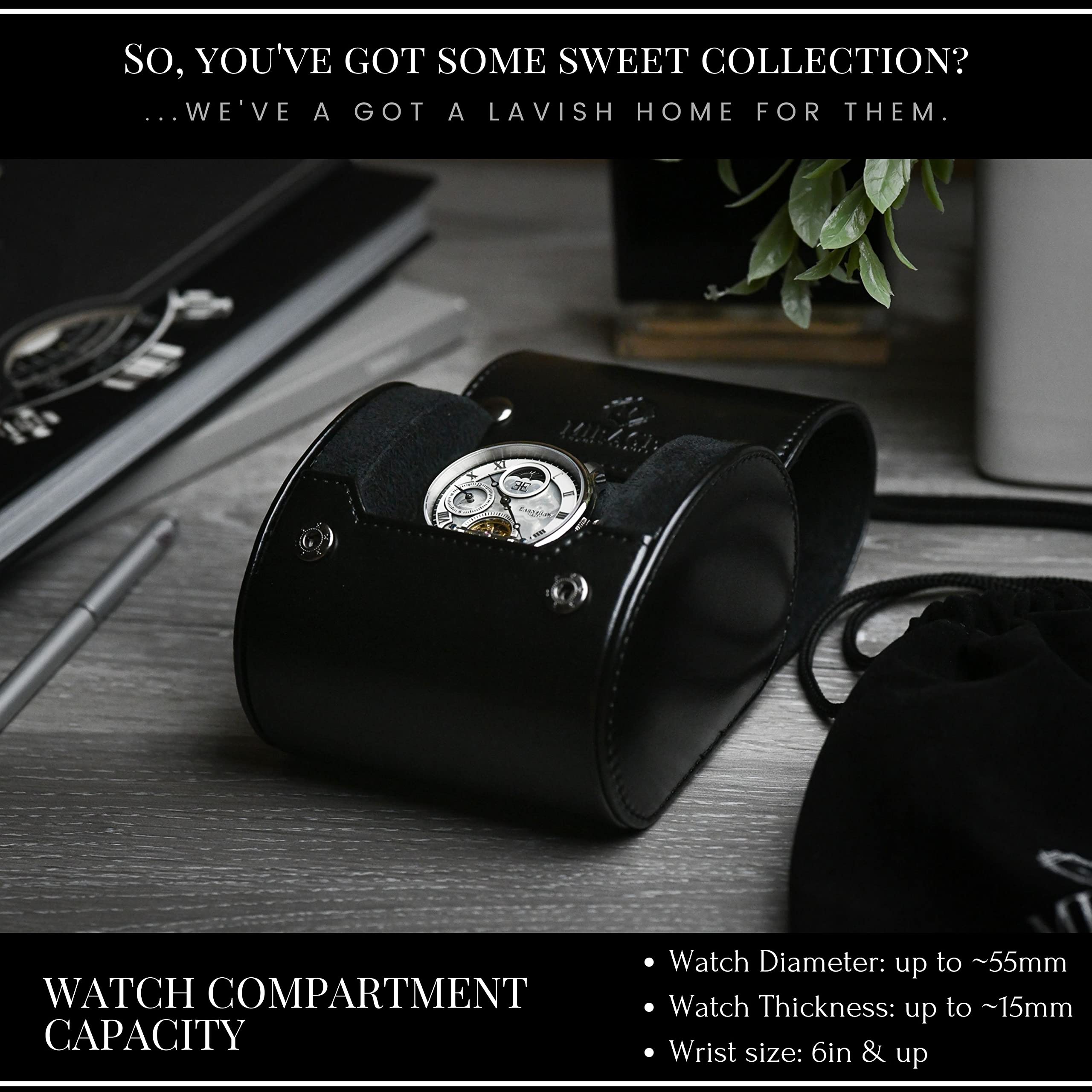 Snapklik.com : Single Watch Roll Case - 1 Watch Travel Case Box - Watch ...