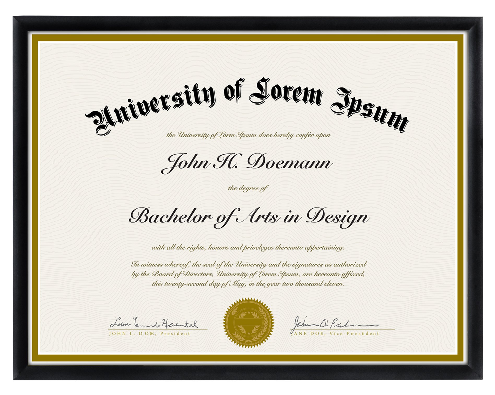 Buy Document Frame - Made to Display Certificates 8.5 X 11-inch, Black ...