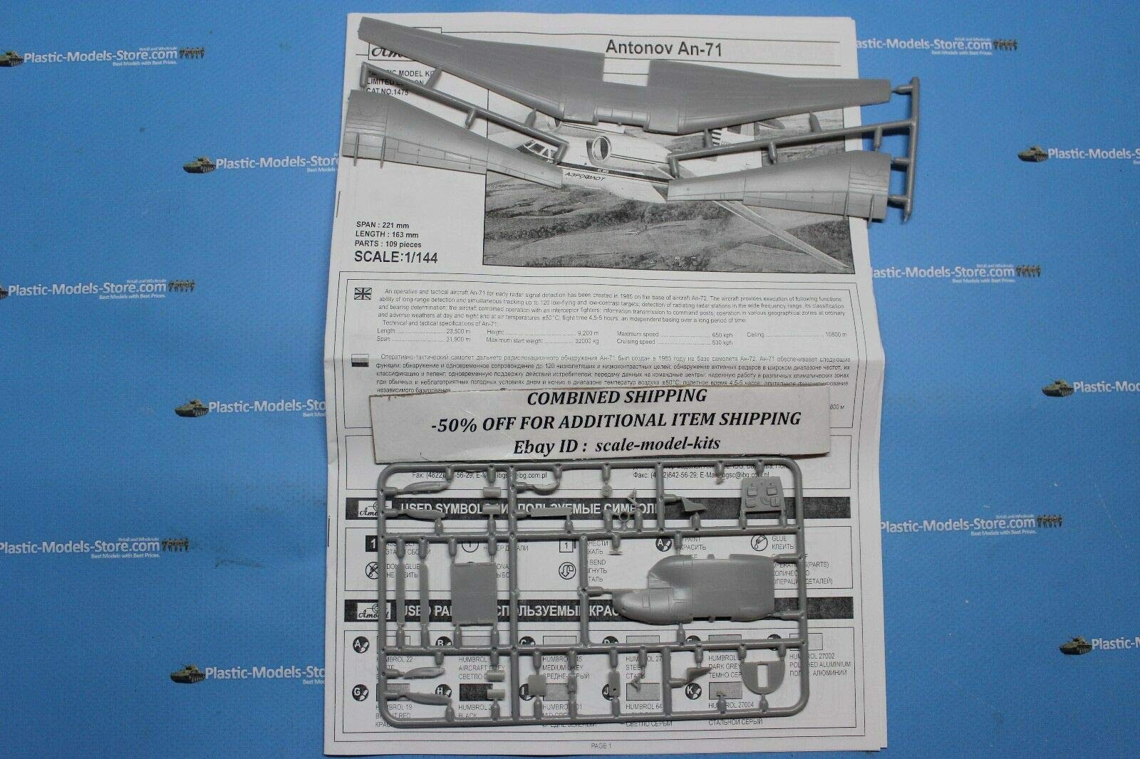 Buy Amodel 1475-1/144 Antonov An-71 Madcap Soviet AWACS Aircraft Scale ...