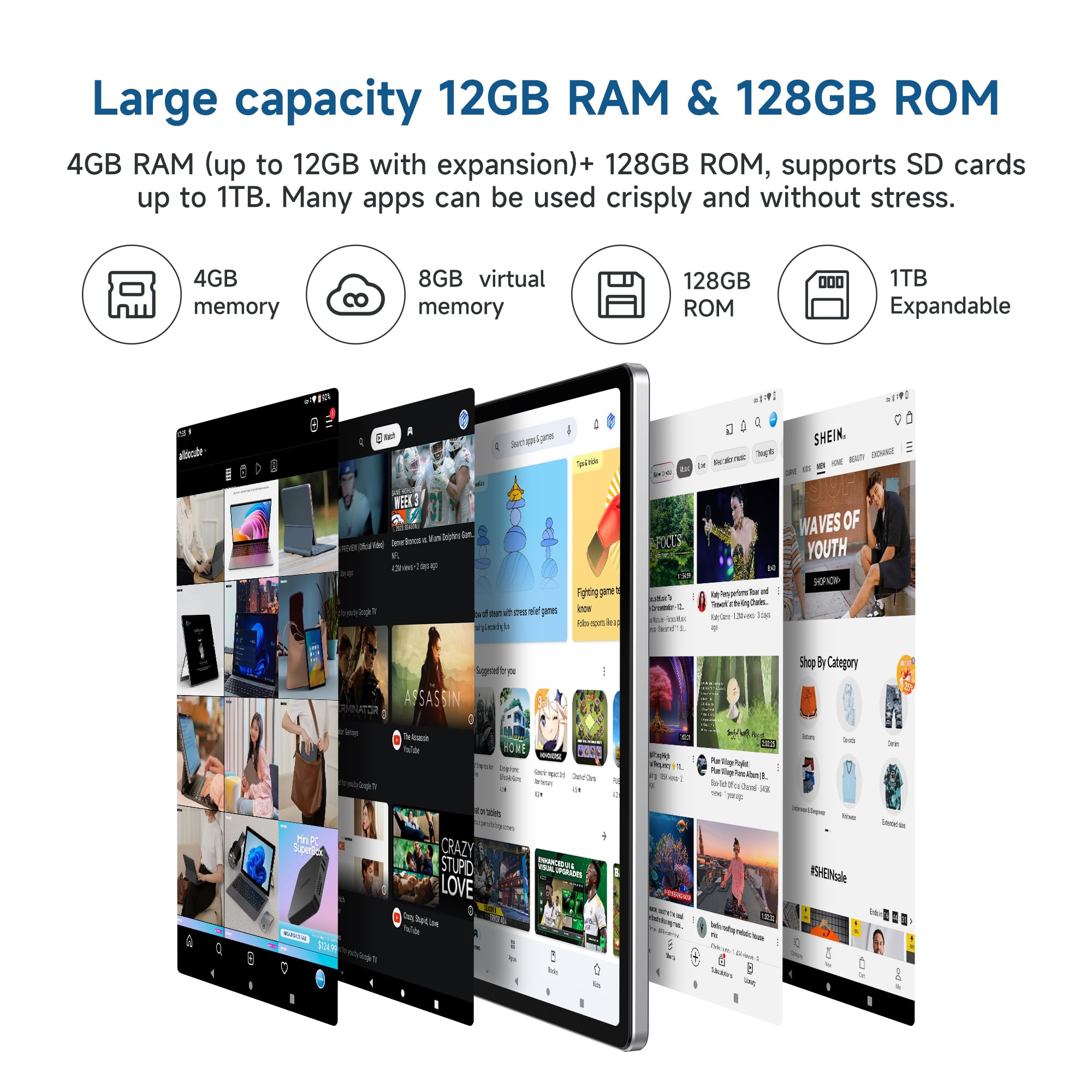 Snapklik.com : iPlay 60 11 Inch Tablet, 2000x1200 Display Android 13 Tablet, 12GB RAM 128GB ROM ...