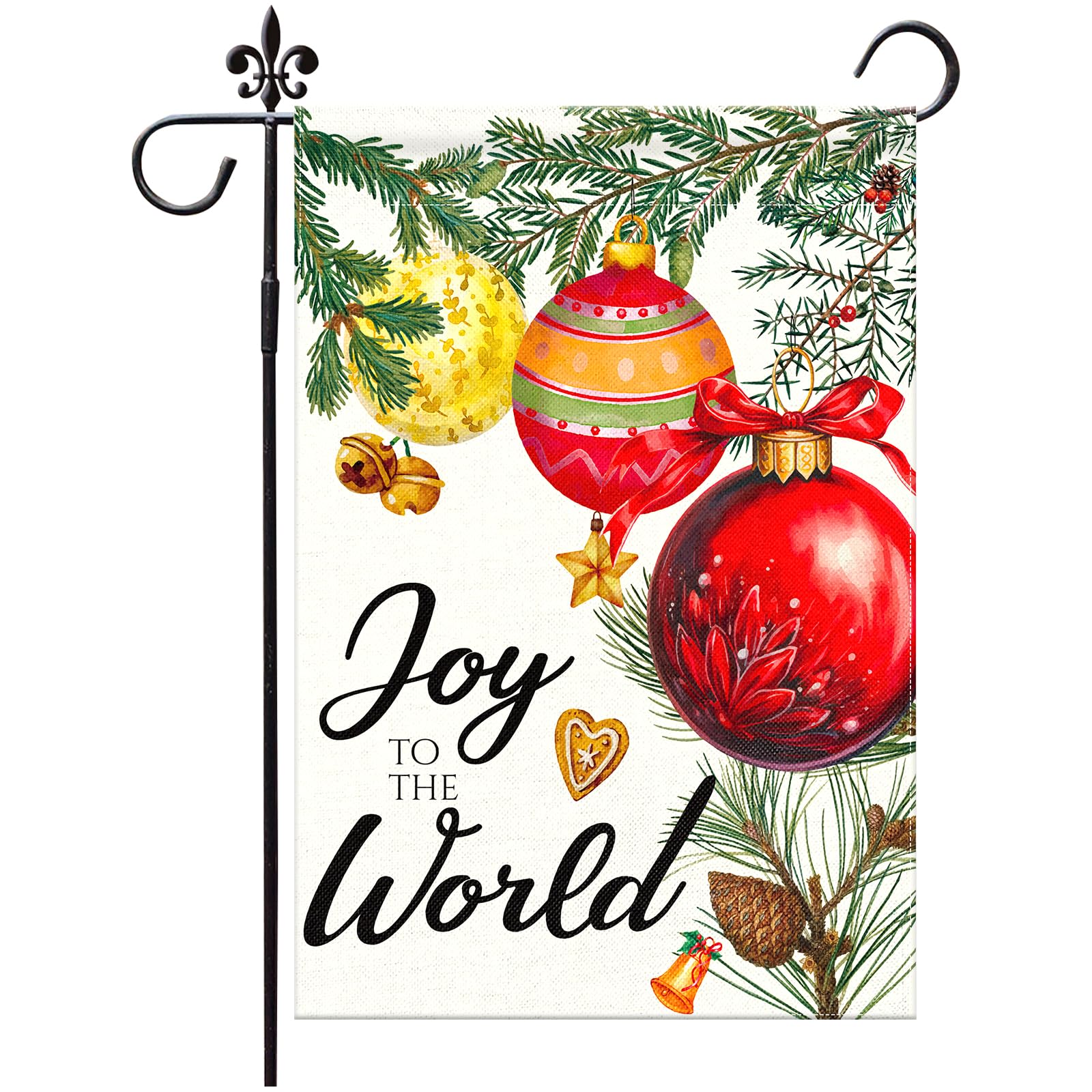 Amazon.com : Joy To The World Christmas Garden Flag 12x18 Inch Double ...