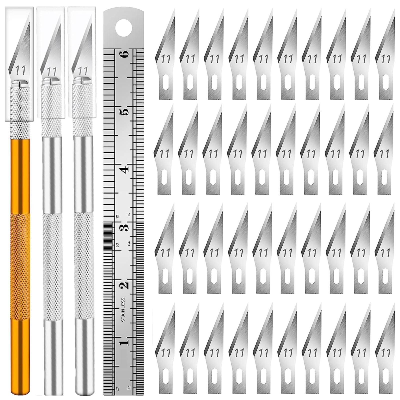 104pcs Exacto Knife,Craft Knife with 3 Handles + 100 Spare Replacement ...