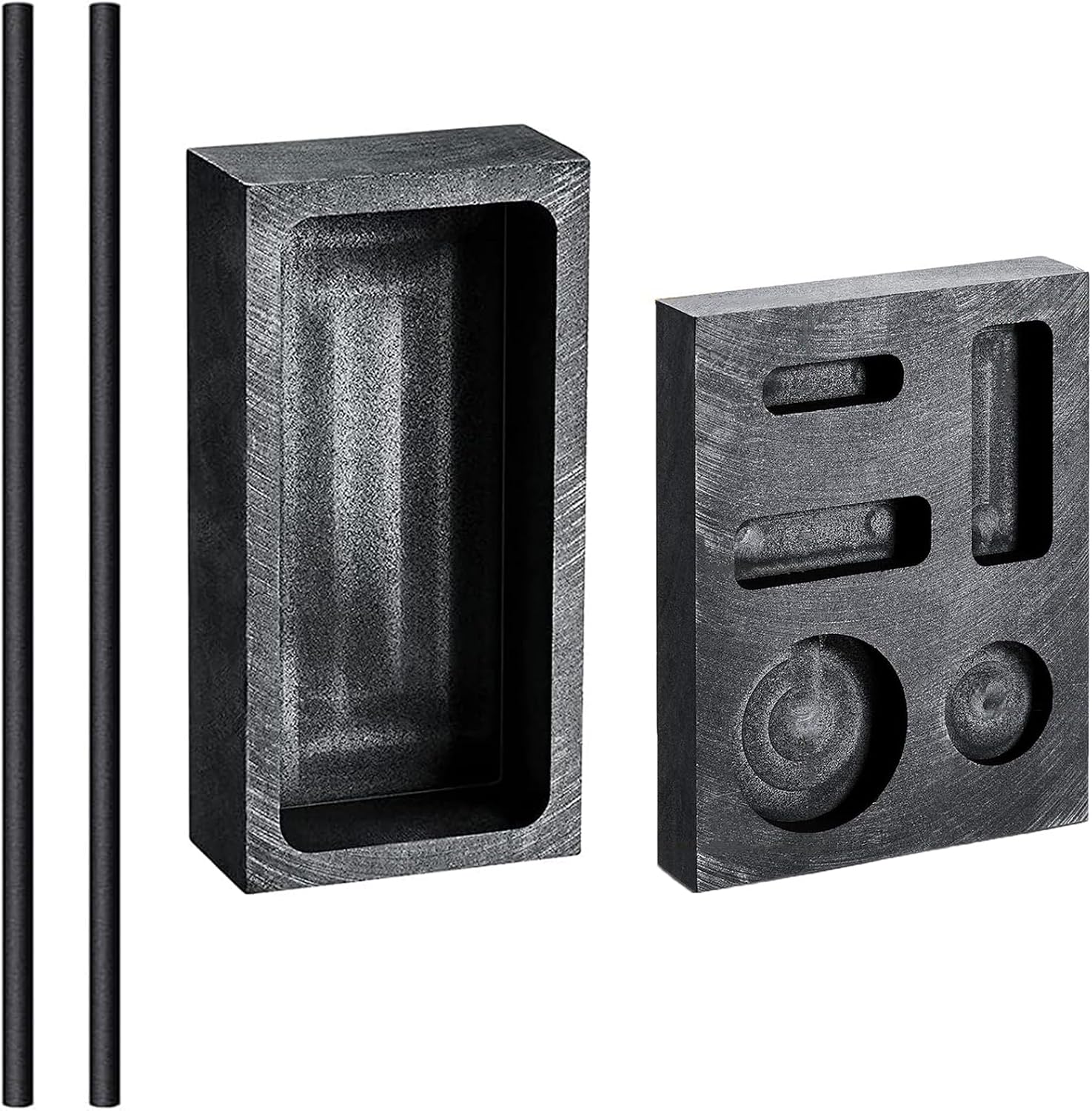 4 Pieces Graphite Ingot Mold Stir Rod Stick Set, 1 KG Graphite Ingot ...