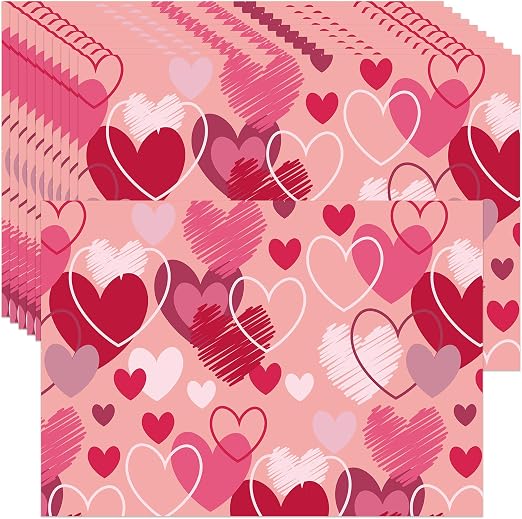 Amazon.com: Wonmon 50 PCS Valentine’s Day Paper Place Mats, Disposable ...