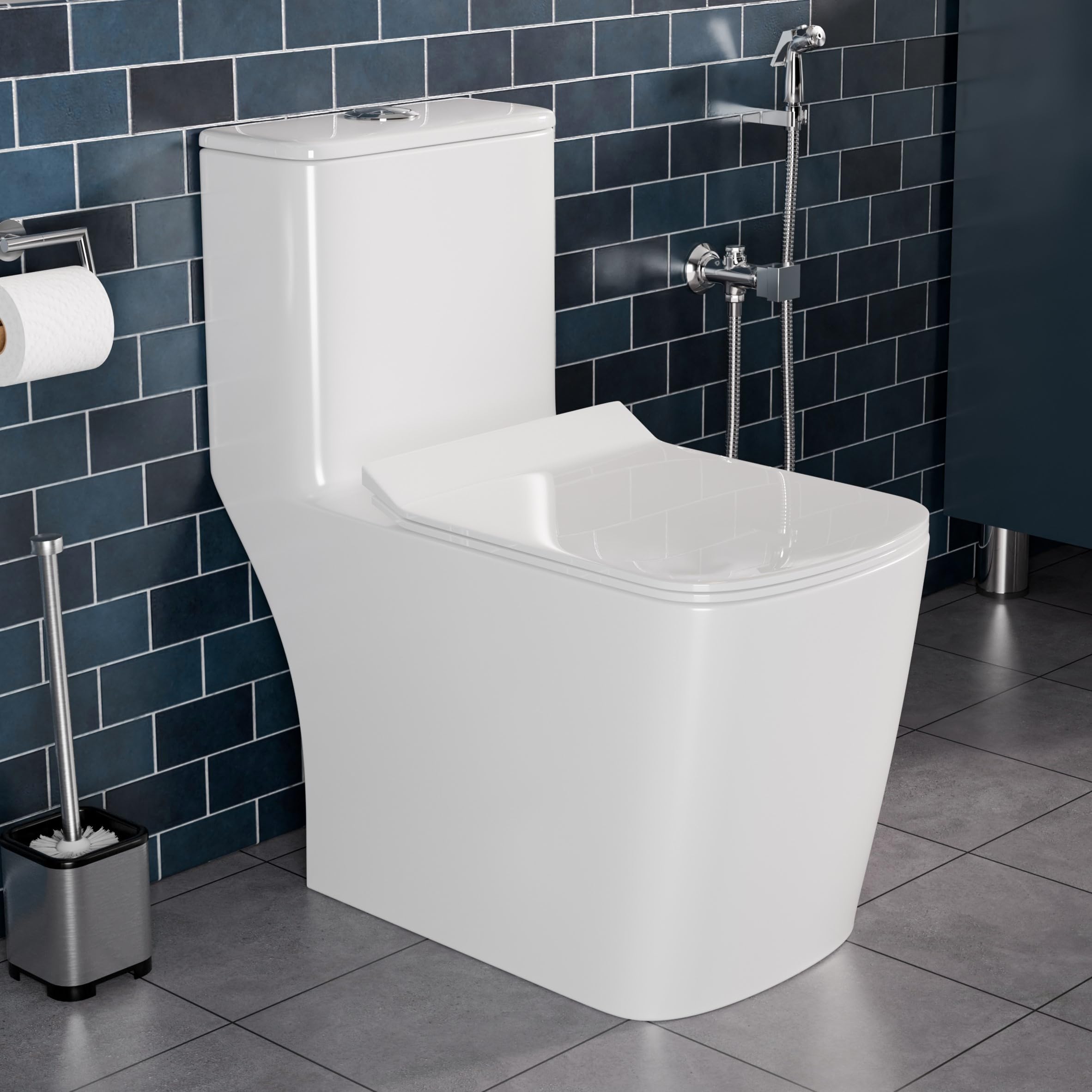 B Backline One Piece Ceramic Floor Mounted Commode 6d Siphonic ...