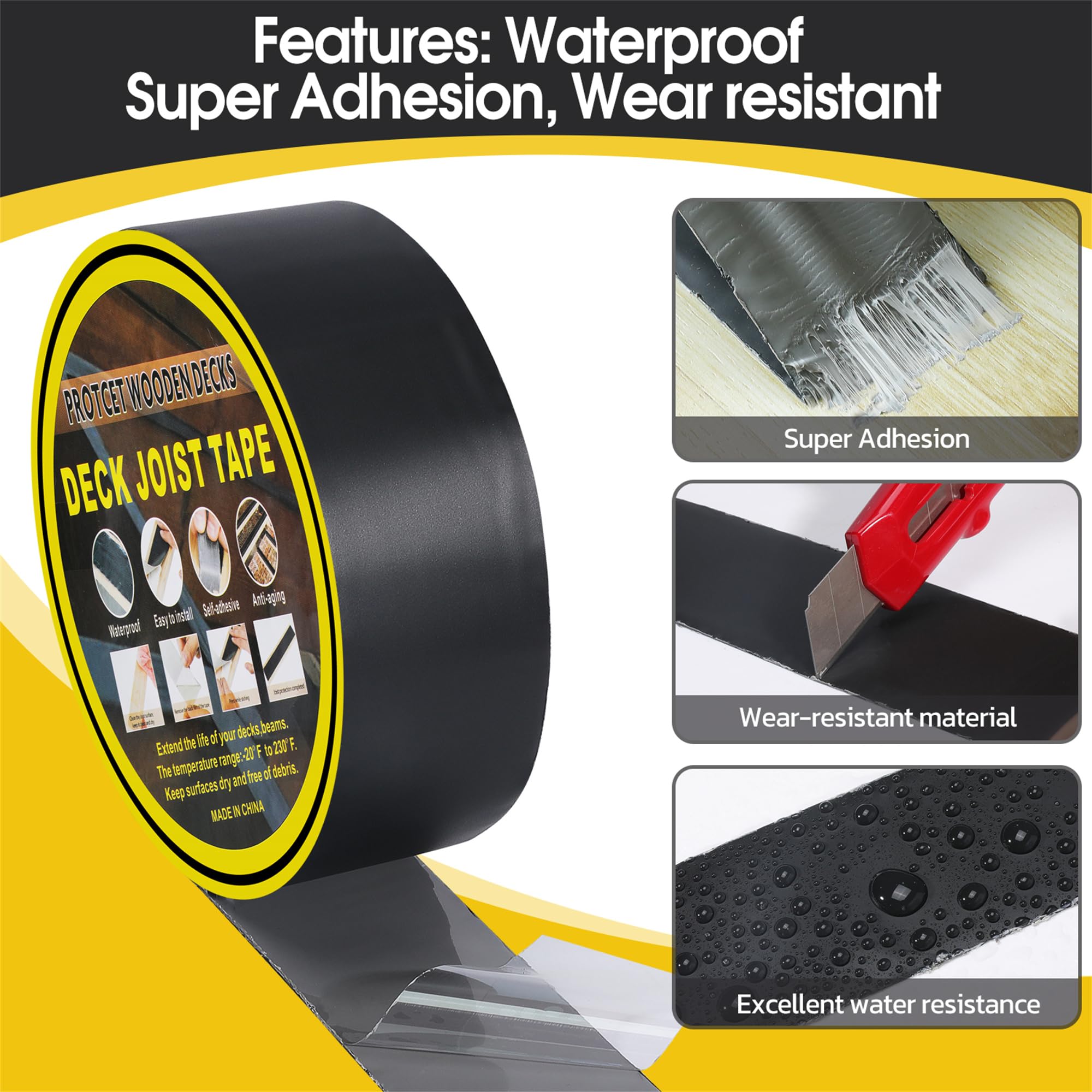 Snapklik.com : LeTuSic 2" X 50 Feet Joist Tape, Self Adhesive Flashing ...