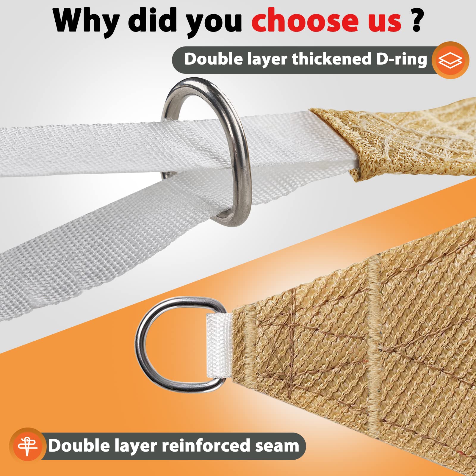 Snapklik.com : Patio Sun Shade Sail Canopy, 6 X 8 Edge Double-Layer ...