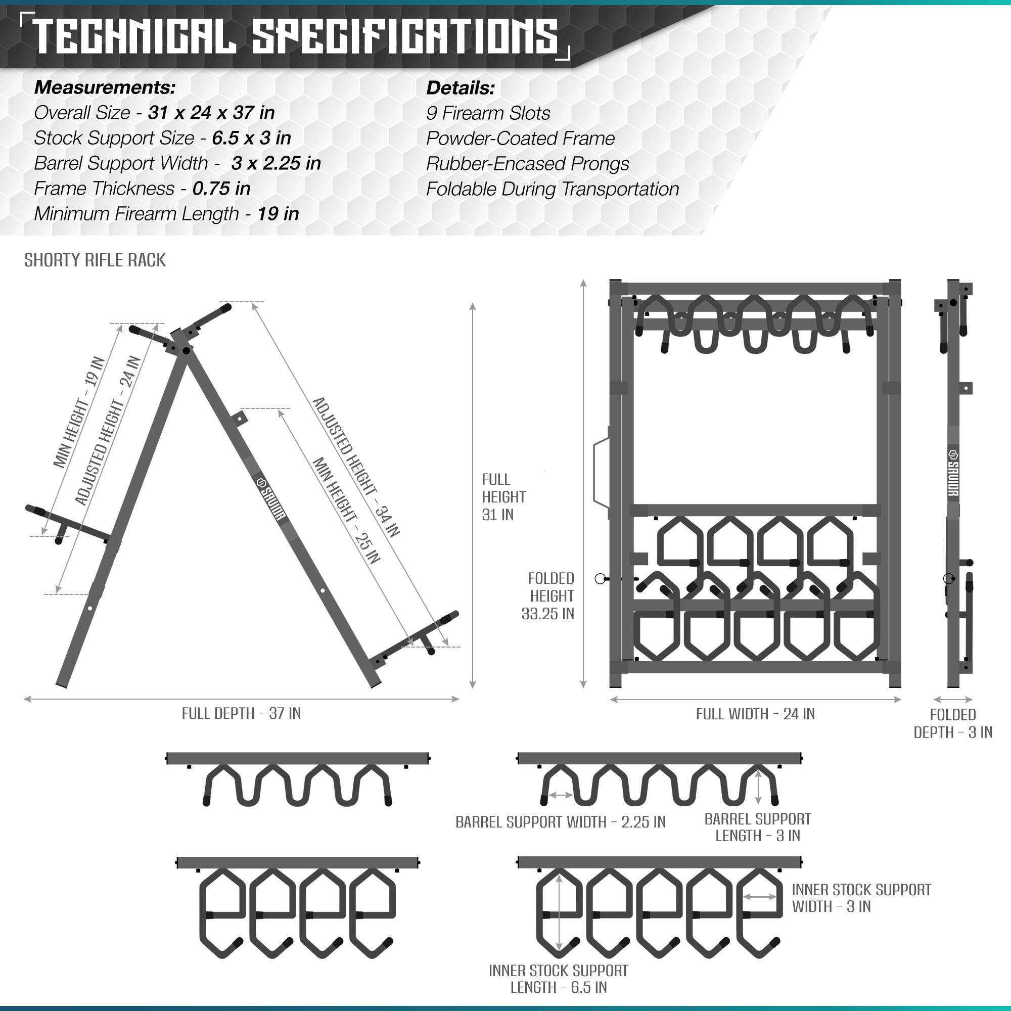 Snapklik.com : Savior Equipment Portable Folding 9 Gun Free-Standing ...