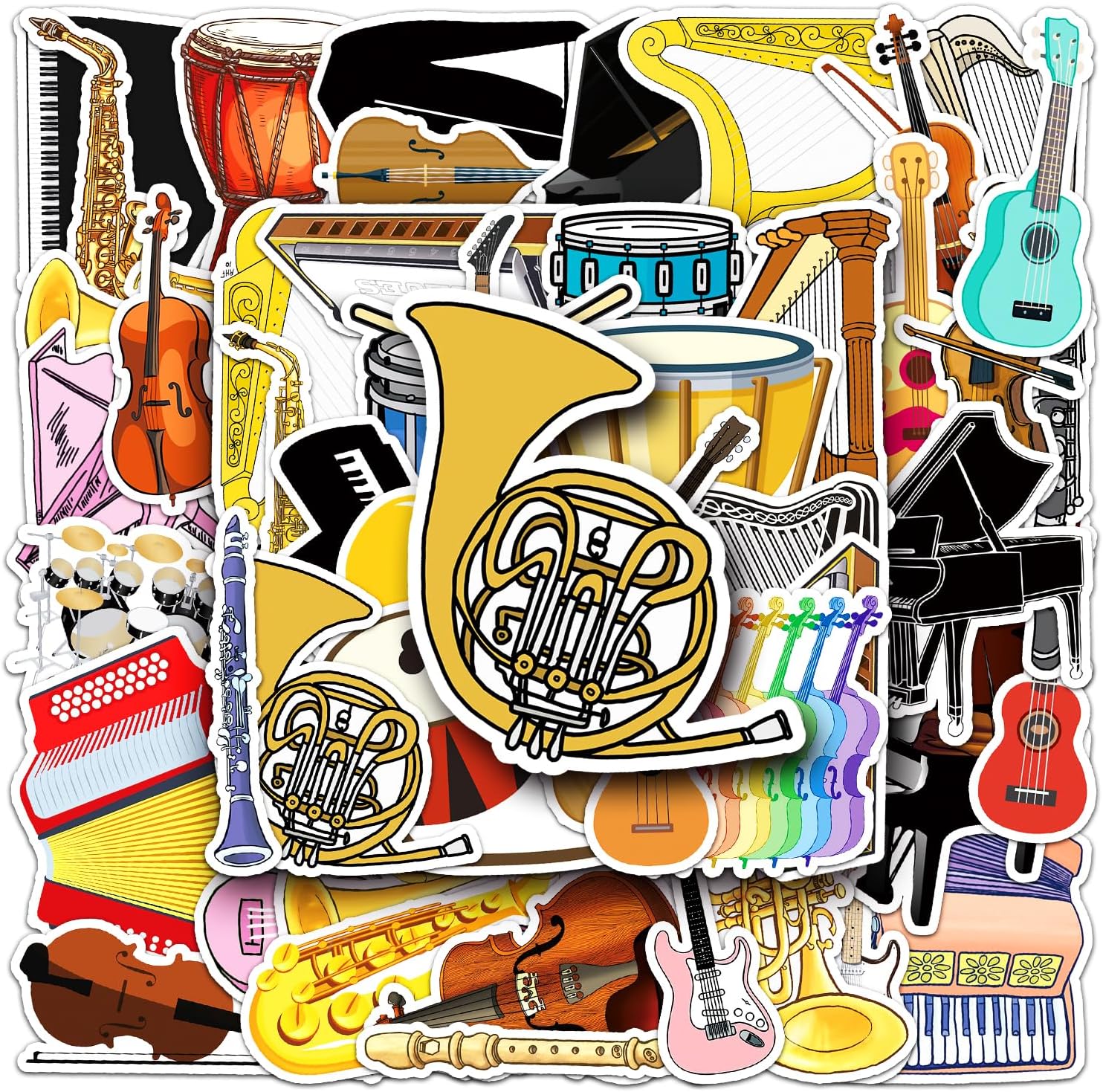 Amazon.com: Musical Instrument Stickers - 50 PCS Music Stickers Cute ...
