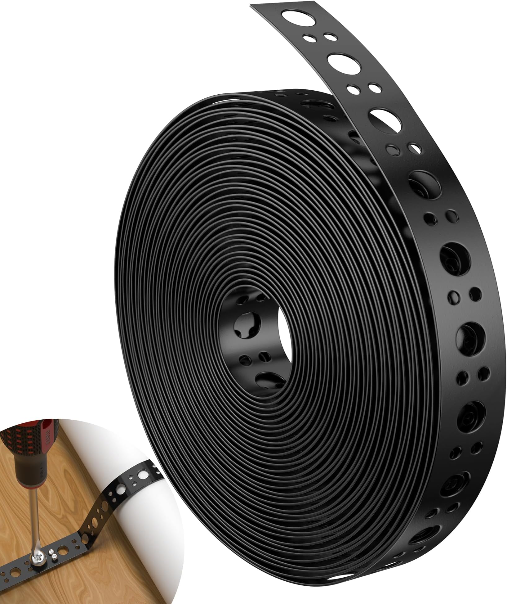 Metal Strap 1-Inch x 33FT 0.6mm Bendable Pipe Hanger Thin Metal ...