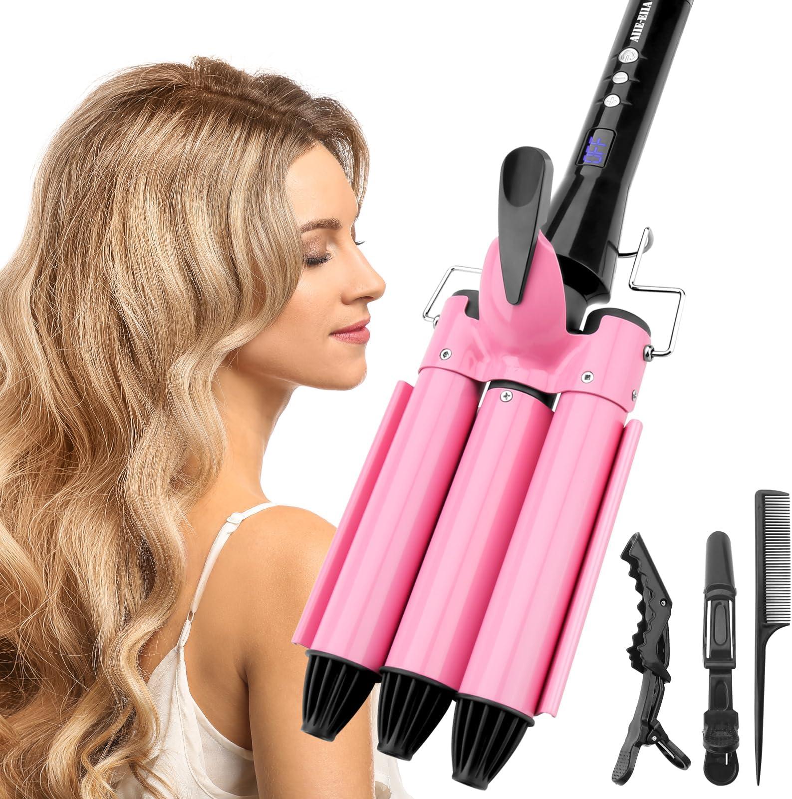 Amazon.com: 3 Barrel Curling Iron Wand - Dual Voltage Temperature ...