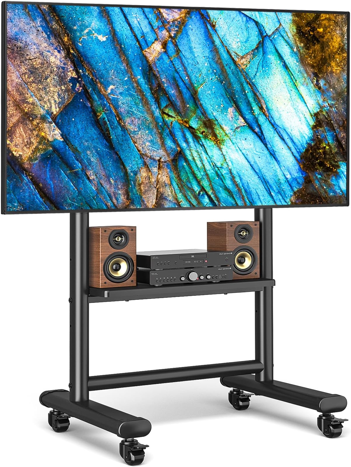 RFIVER Mobile TV Stand on Wheels for 50-86 Inch LCD LED OLED Flat Panel ...
