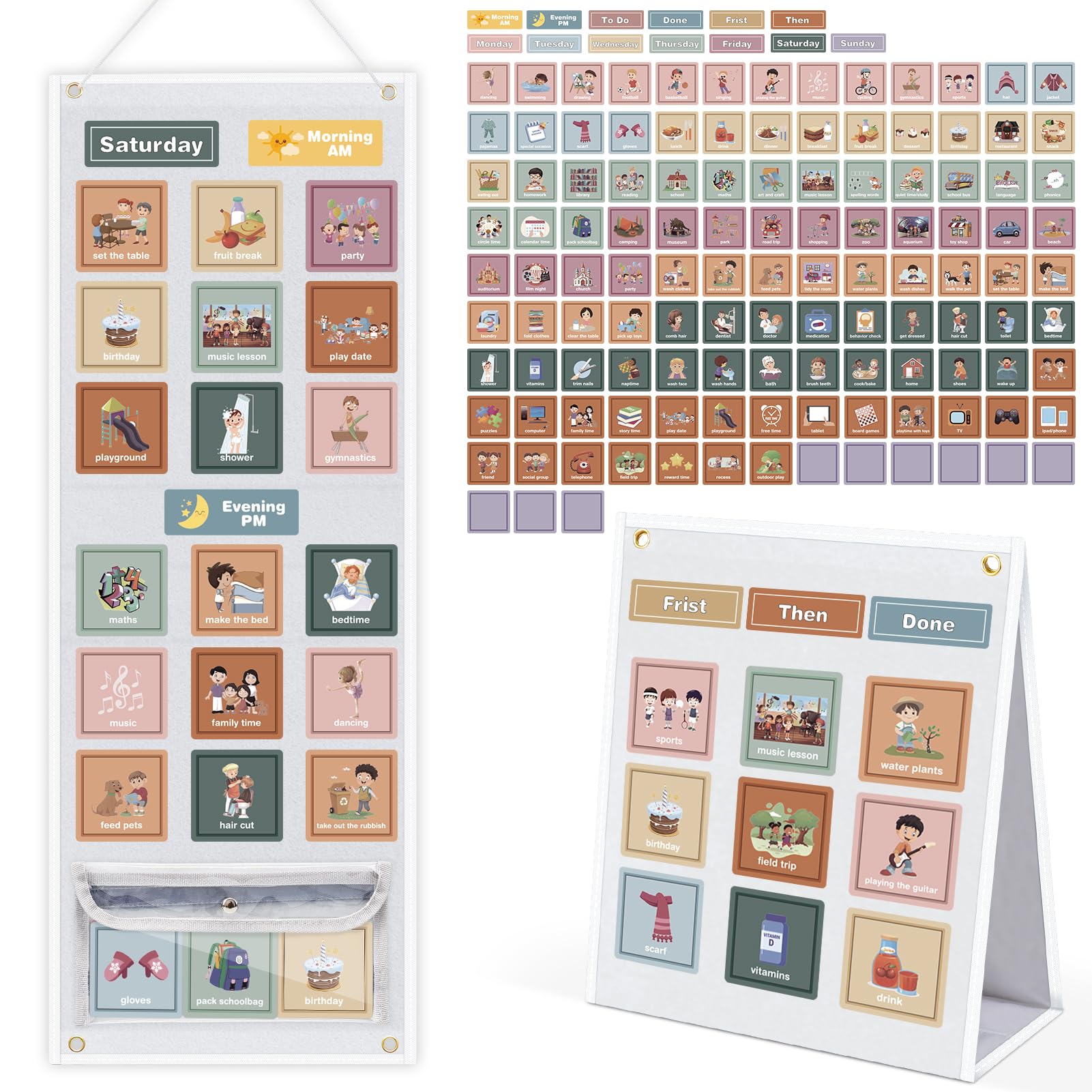 Joyreal Visual Schedule For Kids Morning Bedtime Routine Chart Toddlers ...