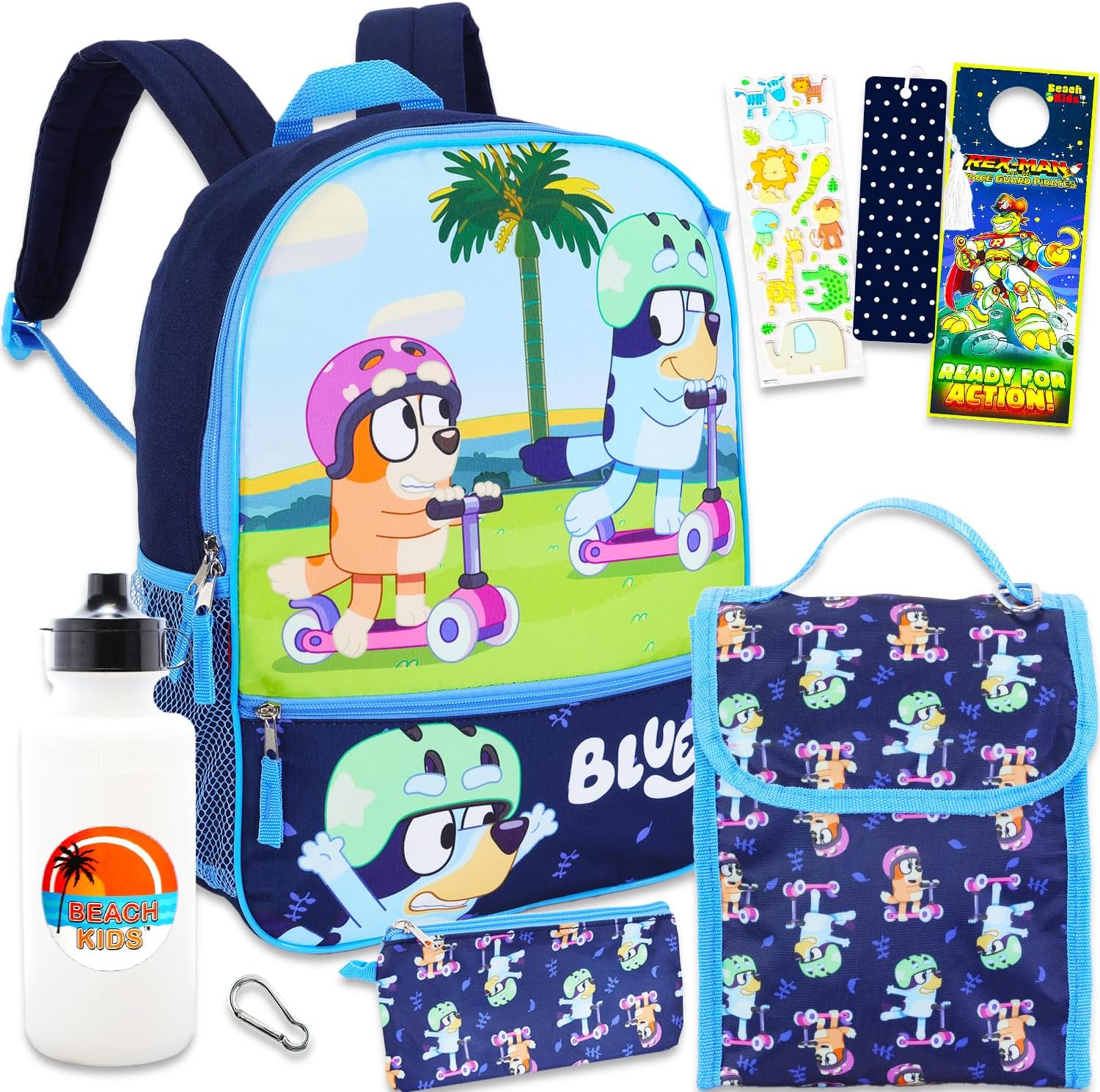 Amazon.com | Disney Bluey Backpack and Lunch Bag Set - Bundle with 16 ...