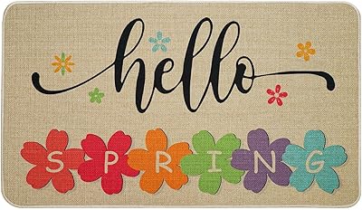 Amazon.com: fmrsok Wildflower Spring Doormat 16"W x 24"L Multicolor ...