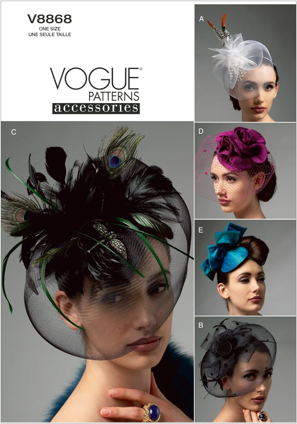 Amazon.com: VOGUE PATTERNS V8868 Hats Sewing Template : Arts, Crafts ...