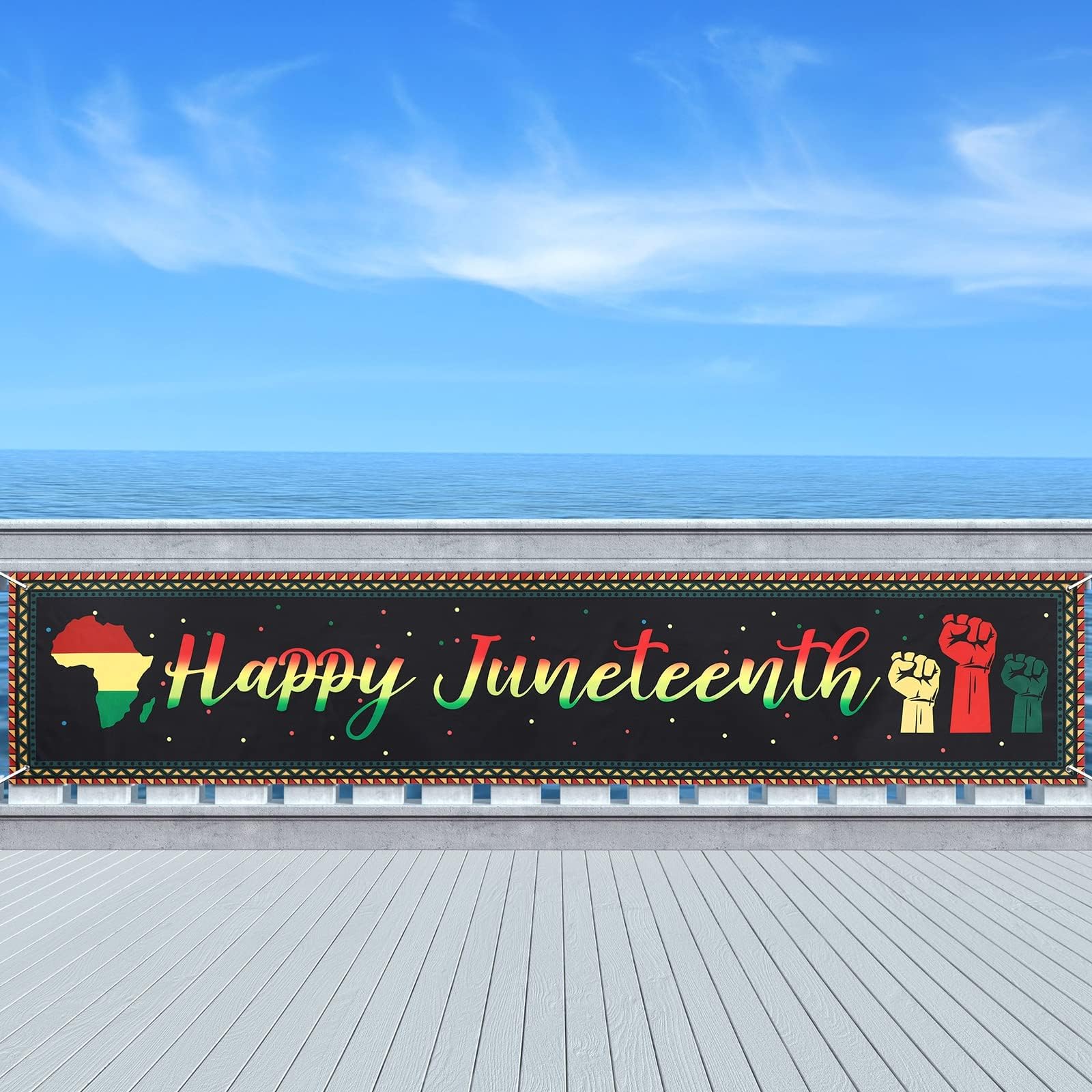 Amazon.com : Juneteenth Decorations Backdrop, Happy Juneteenth Banner ...