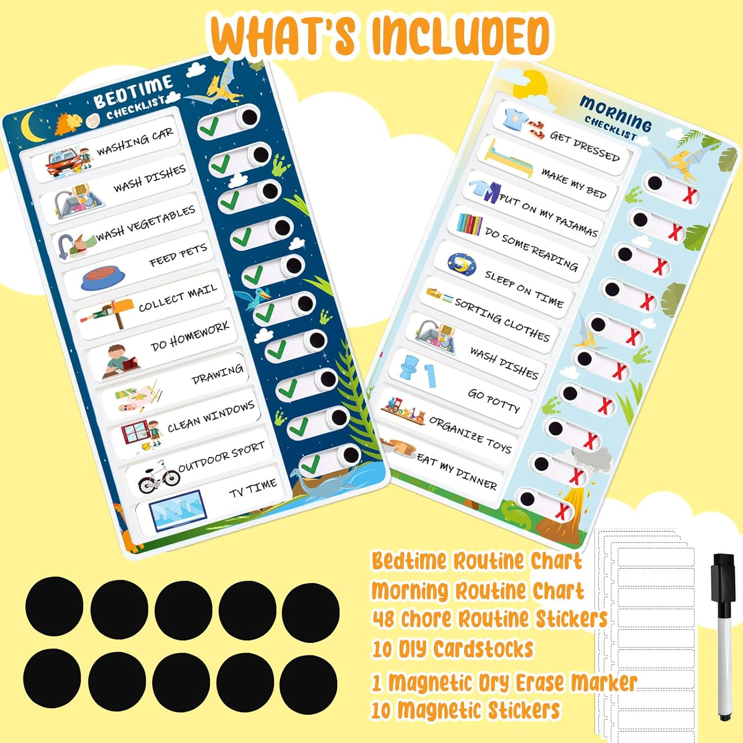 Chore Chart for Kids Interactive Morning Bedtime Comoros | Ubuy