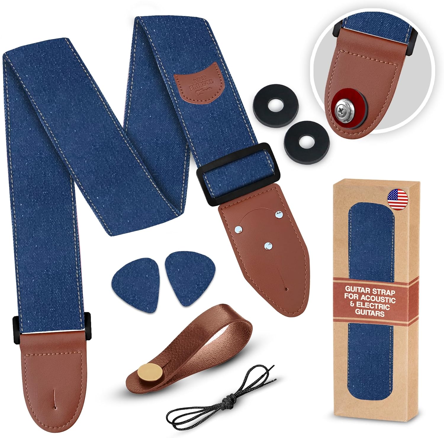 Amazon.com: Art Tribute Guitar Strap For Acoustic, Electric and Bass ...