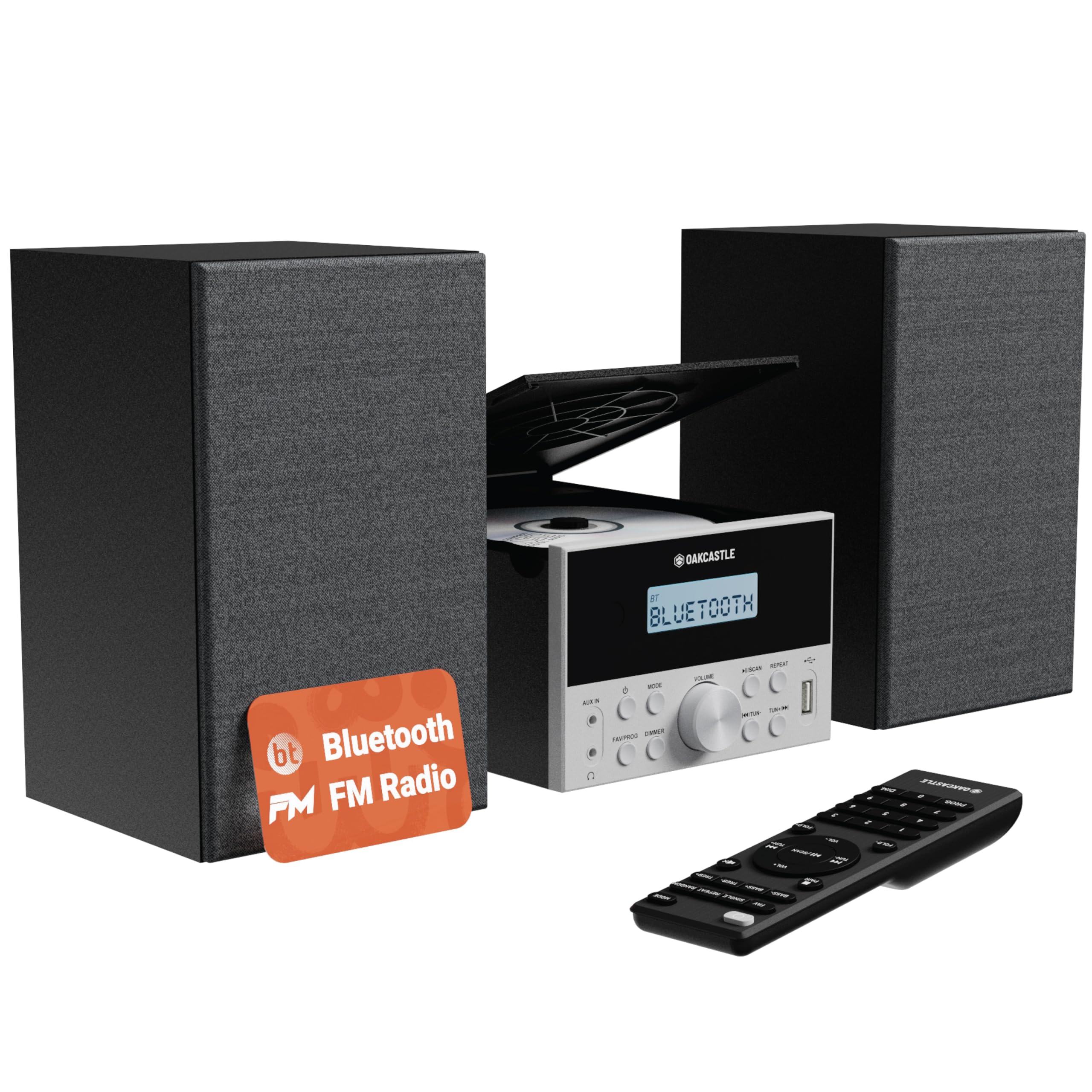 Amazon.com: Bluetooth 5.2 Stereo System for Home | Powerful 20W CD ...
