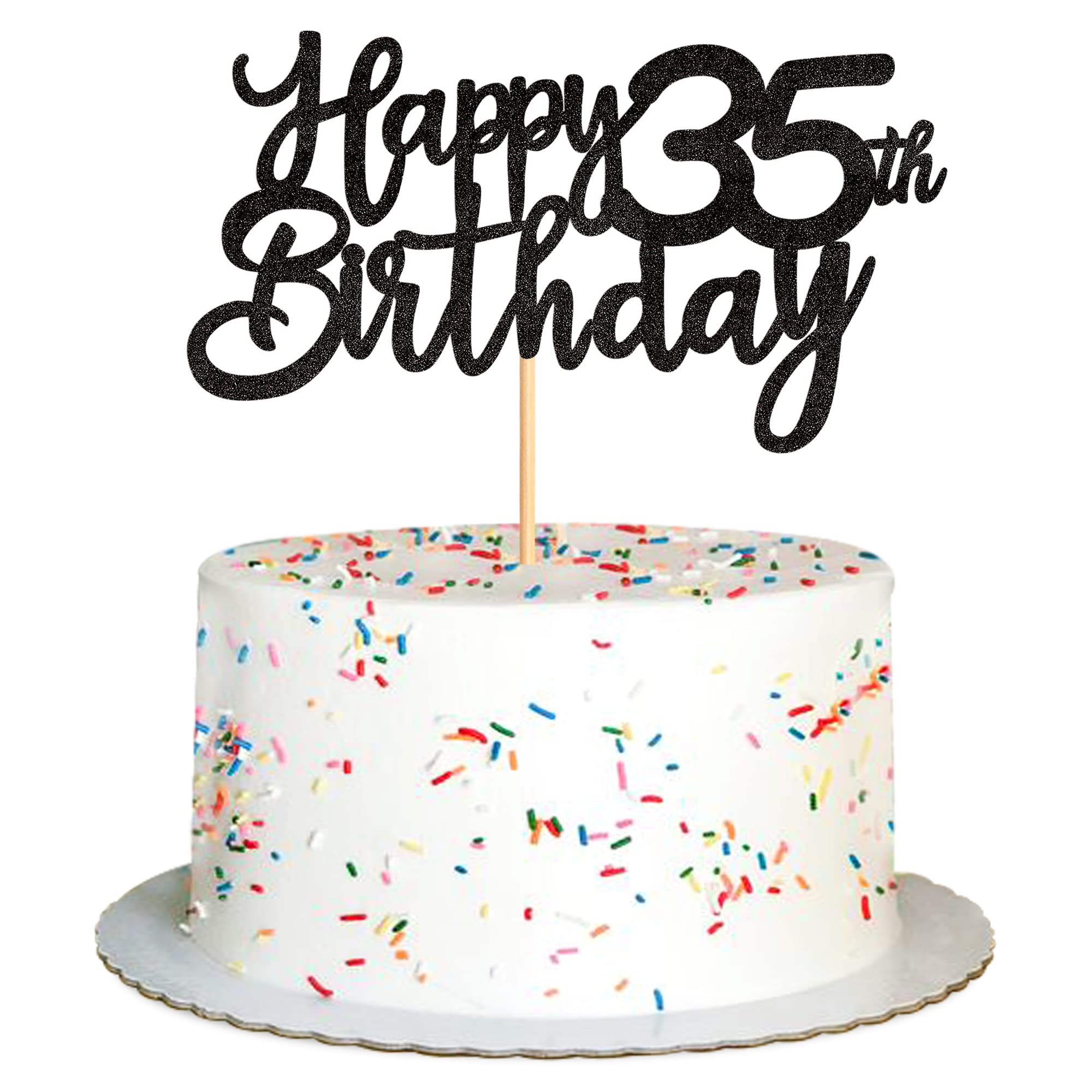 Blumomon 3 Pack Happy 35th Birthday Cake Topper Glitter 35th Birthday ...