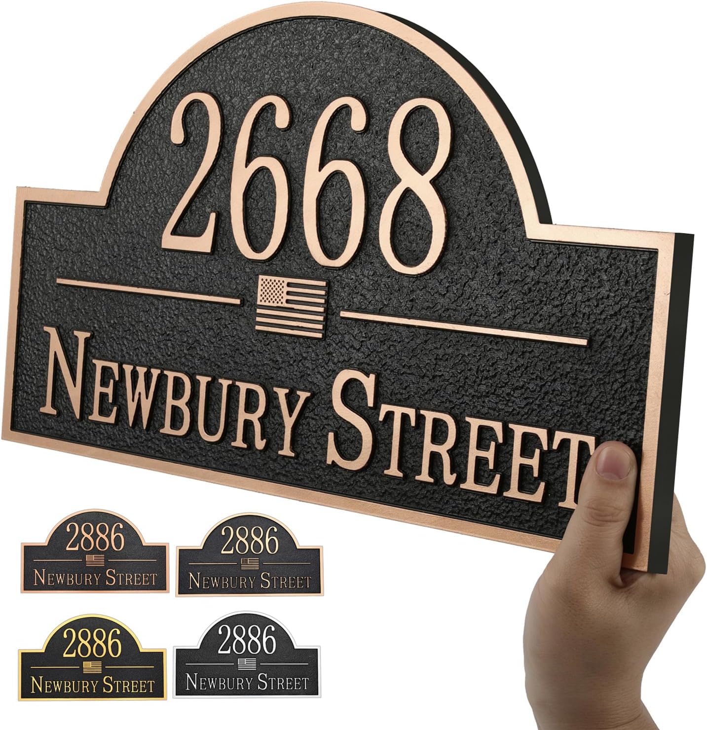 Amazon.com: Engraved Address Plaque Metal - Persoanlized House Number ...