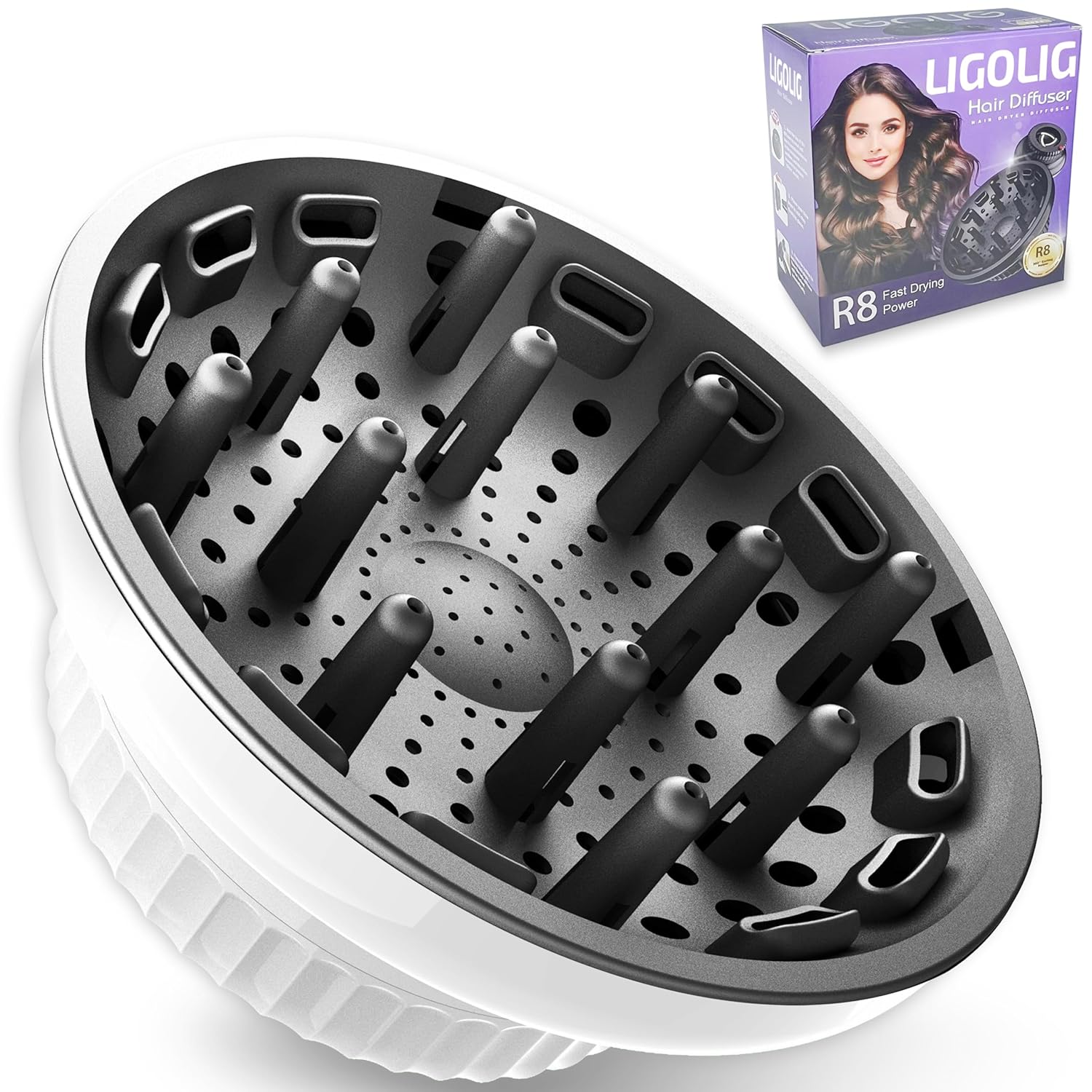 Amazon.com: NEW!! LIGOLIG Hair Difuser Attachment Universal Diffuser ...