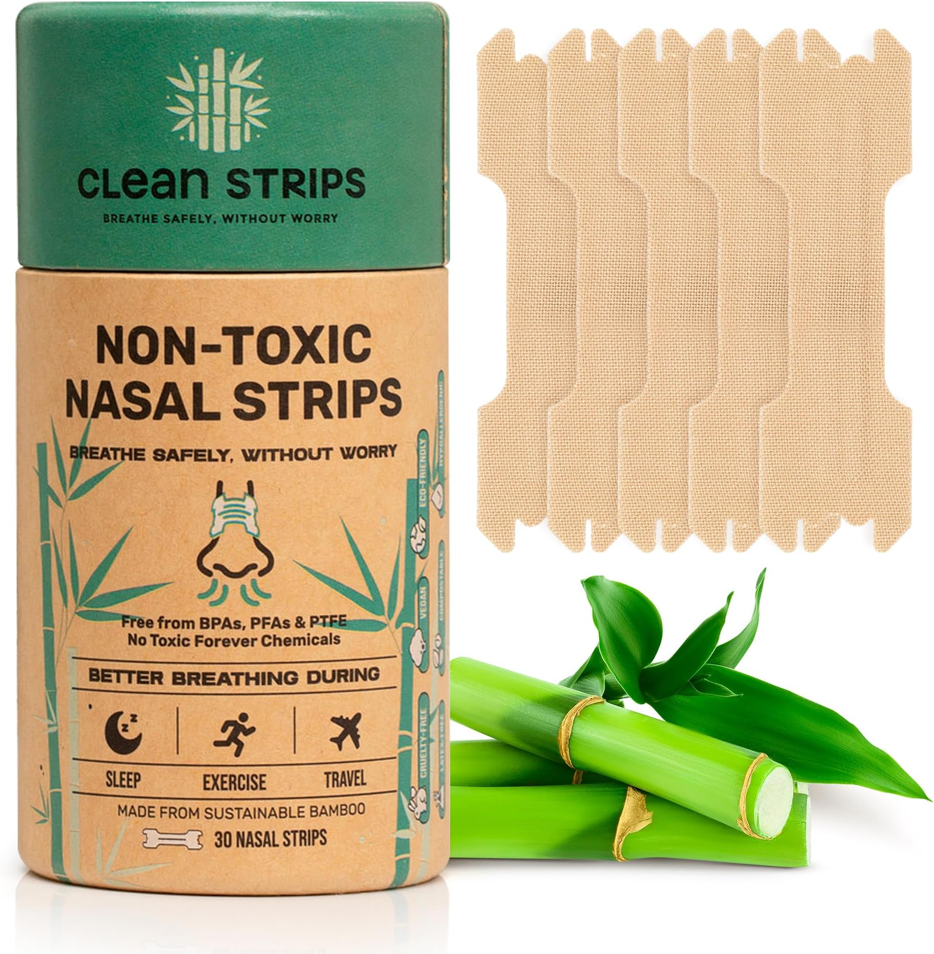 Amazon.com: Clean Strips – Non-Toxic Nasal Strips for Snoring, Sleep ...