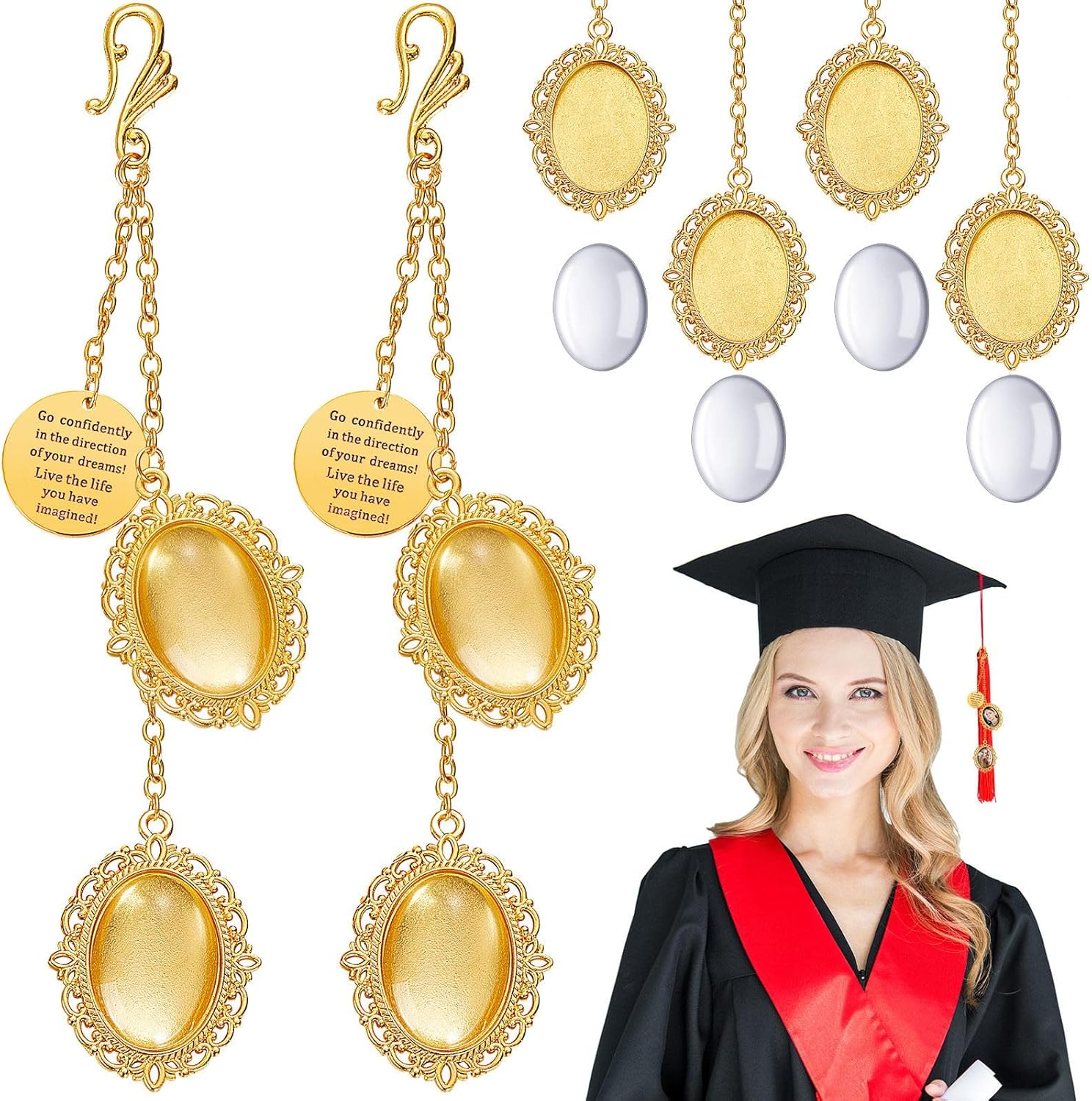 Amazon.com: Inbagi 2 Pieces Custom 2025 Graduation Cap Charm DIY ...
