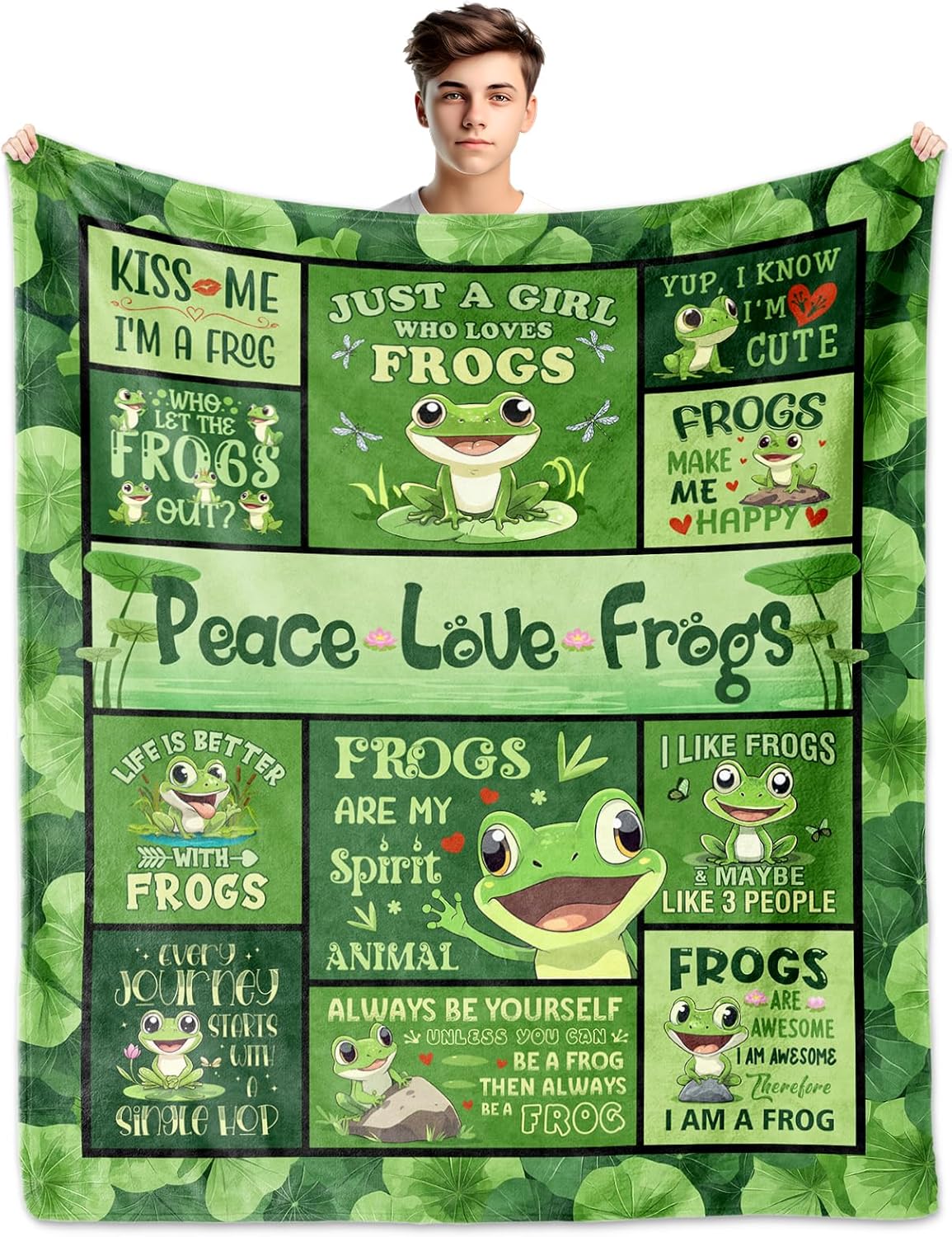 Amazon.com: Frog Gifts, Frog Blanket 50"X60", Frog Gifts for Women ...