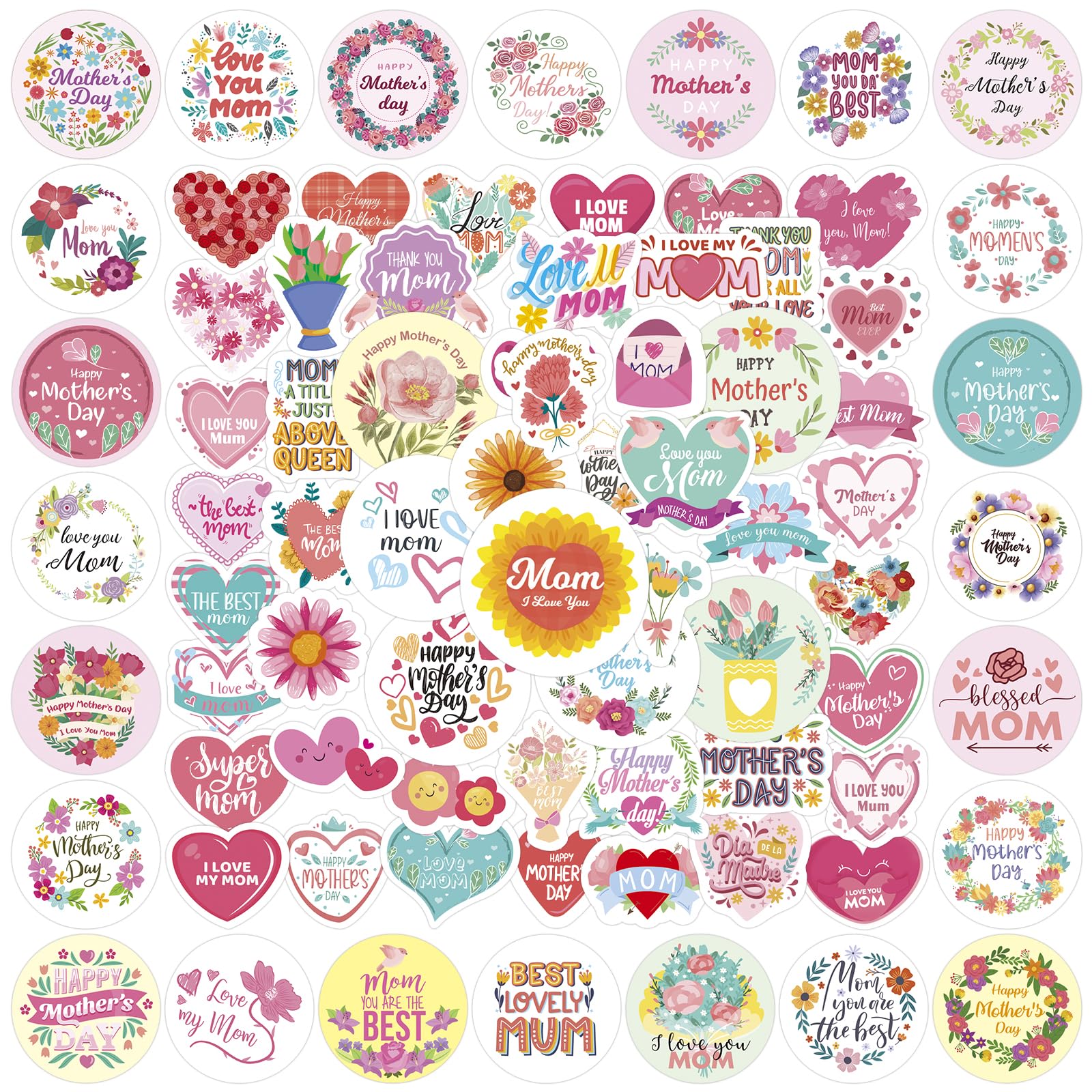 Snapklik.com : Happy Mothers Day Stickers- 156 Pcs Love Mom Mothers Day ...