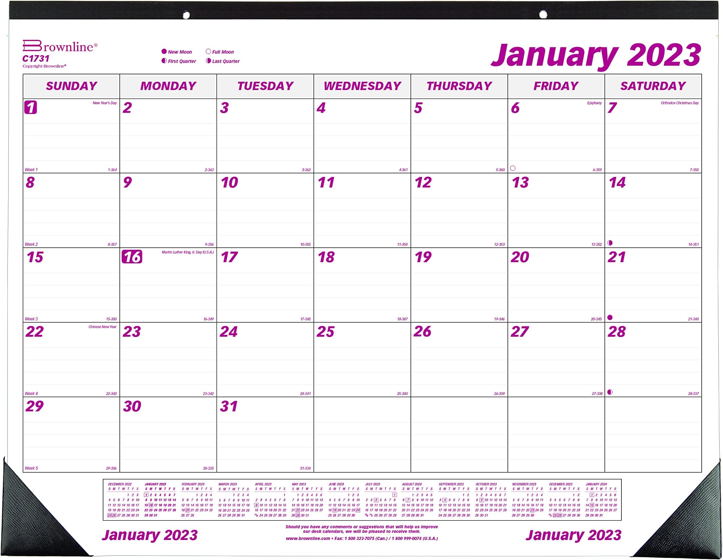 Amazon.com : Brownline 2024 Monthly Desk Pad Calendar, 12 Months ...