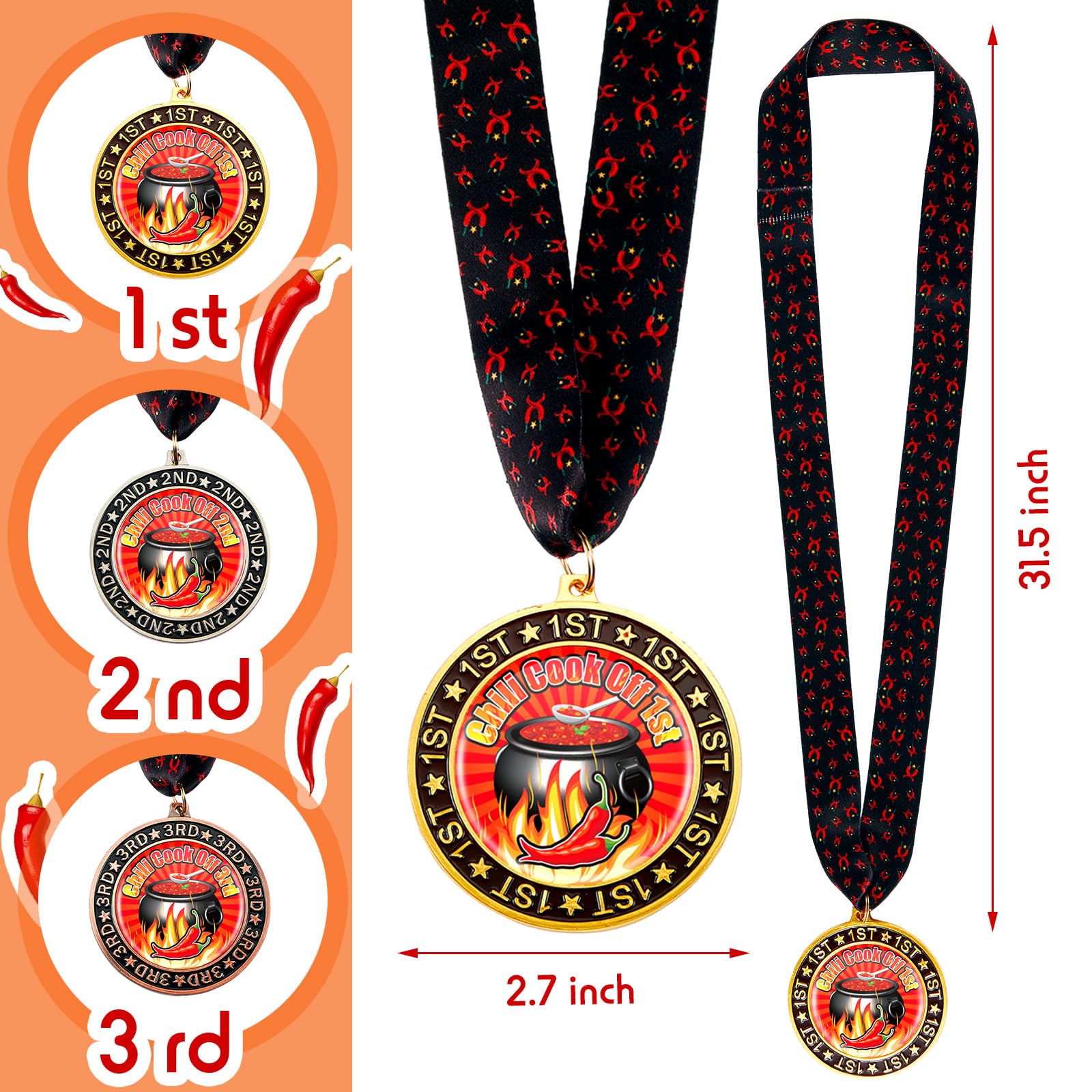 Snapklik.com : 6 Pcs Chili Cook Off Trophies Medals Chili Cook Off ...
