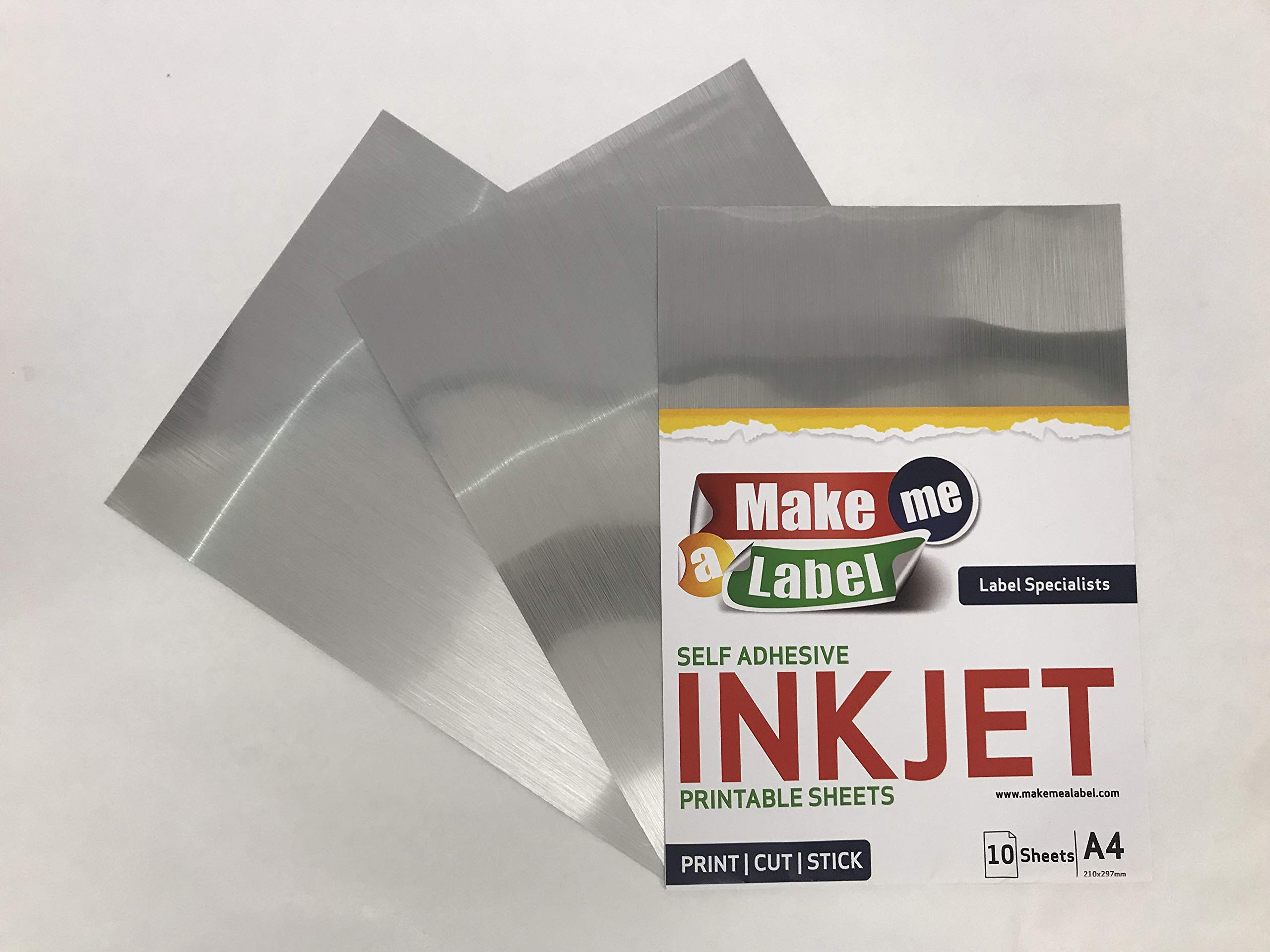 Premium A4 Brushed Silver Vinyl Self Adhesive Inkjet Printable Sticker ...