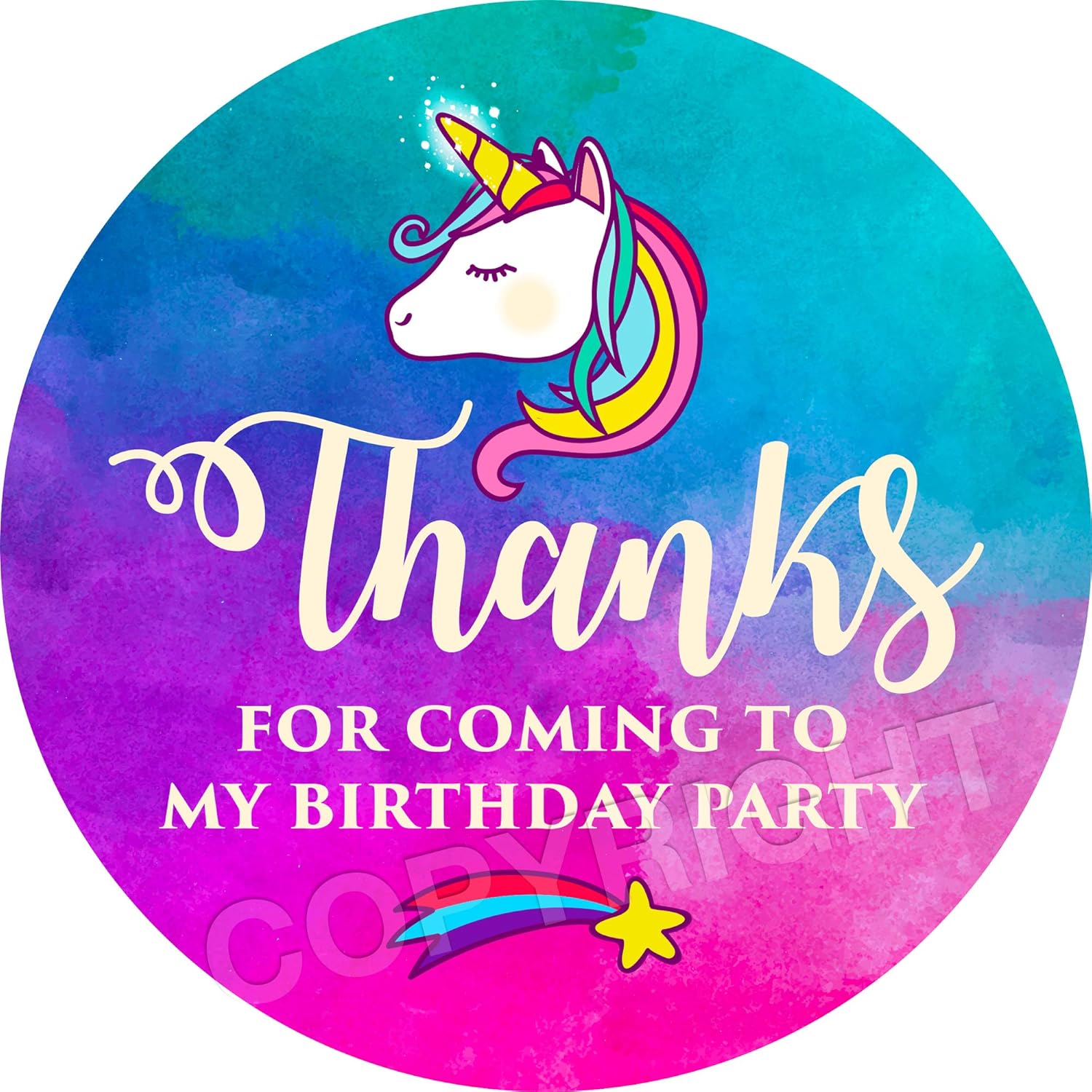 Amazon.com: Cute Unicorn Sticker Labels (24 Stickers, 1.8'' Inch Each ...