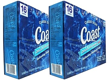 Amazon.com : Coast Deodorant Soap Bars Classic Pacific Force Scent, 16 Count (Pack of 2 ...