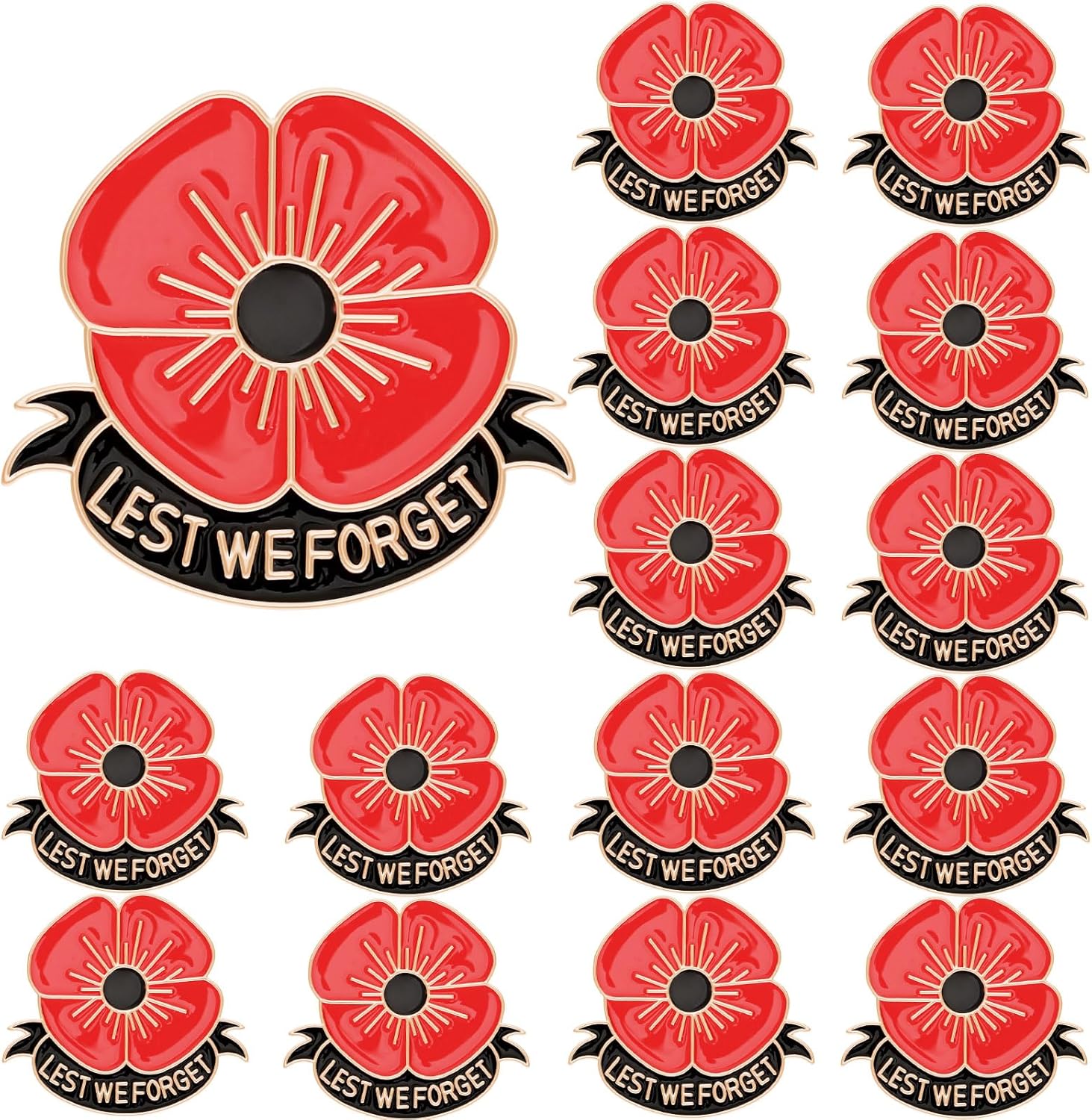 Amazon.com: SANNIX 15Pcs Poppy Pins, Poppy Flower Brooch Pins Memorial ...