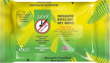 THEYE Powerful Natural Mosquito Repellent Wet Wipes | DEET Alcohol Free ...