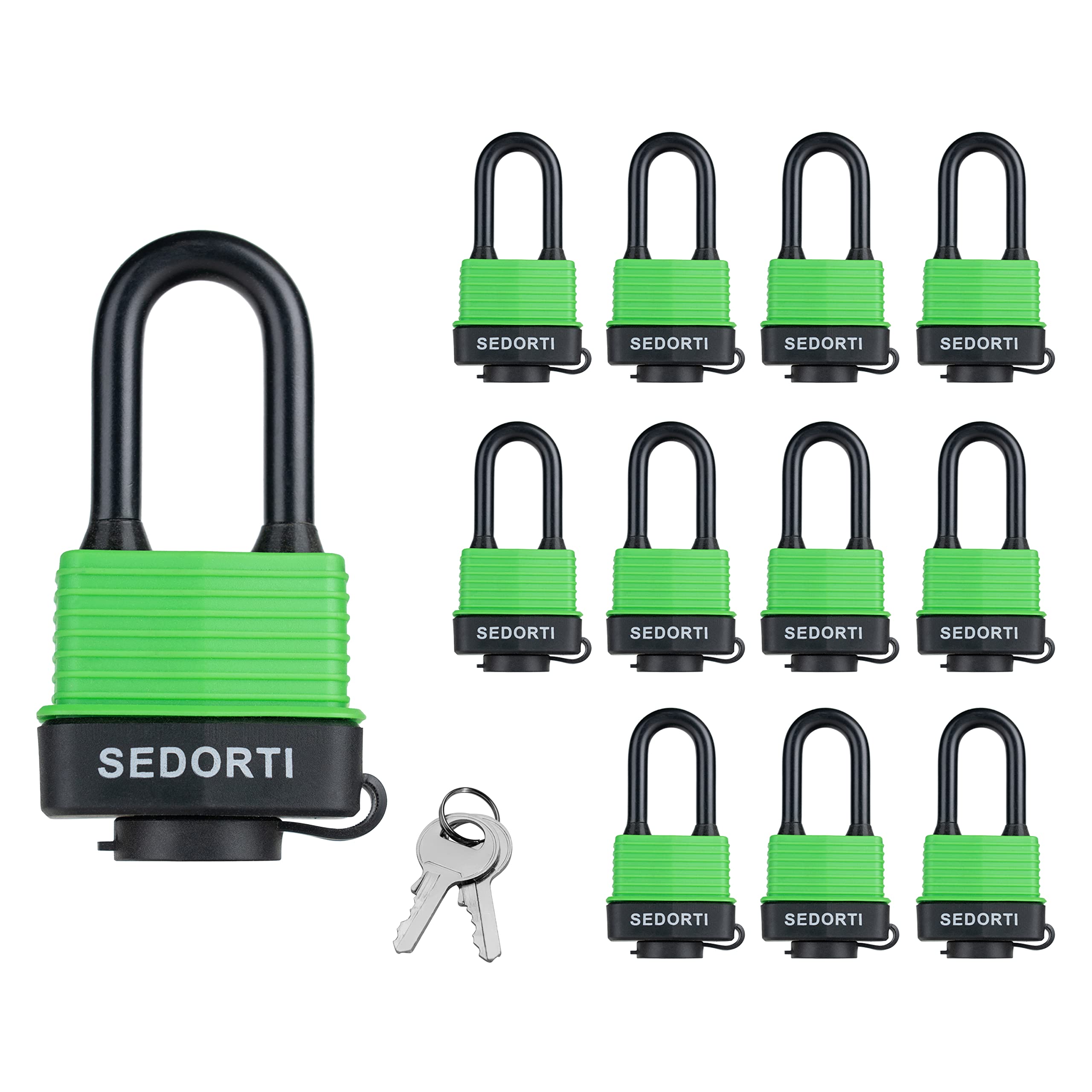 SEDORTI Colored Waterproof Padlocks, Heavy Duty Laminated Steel Lock ...