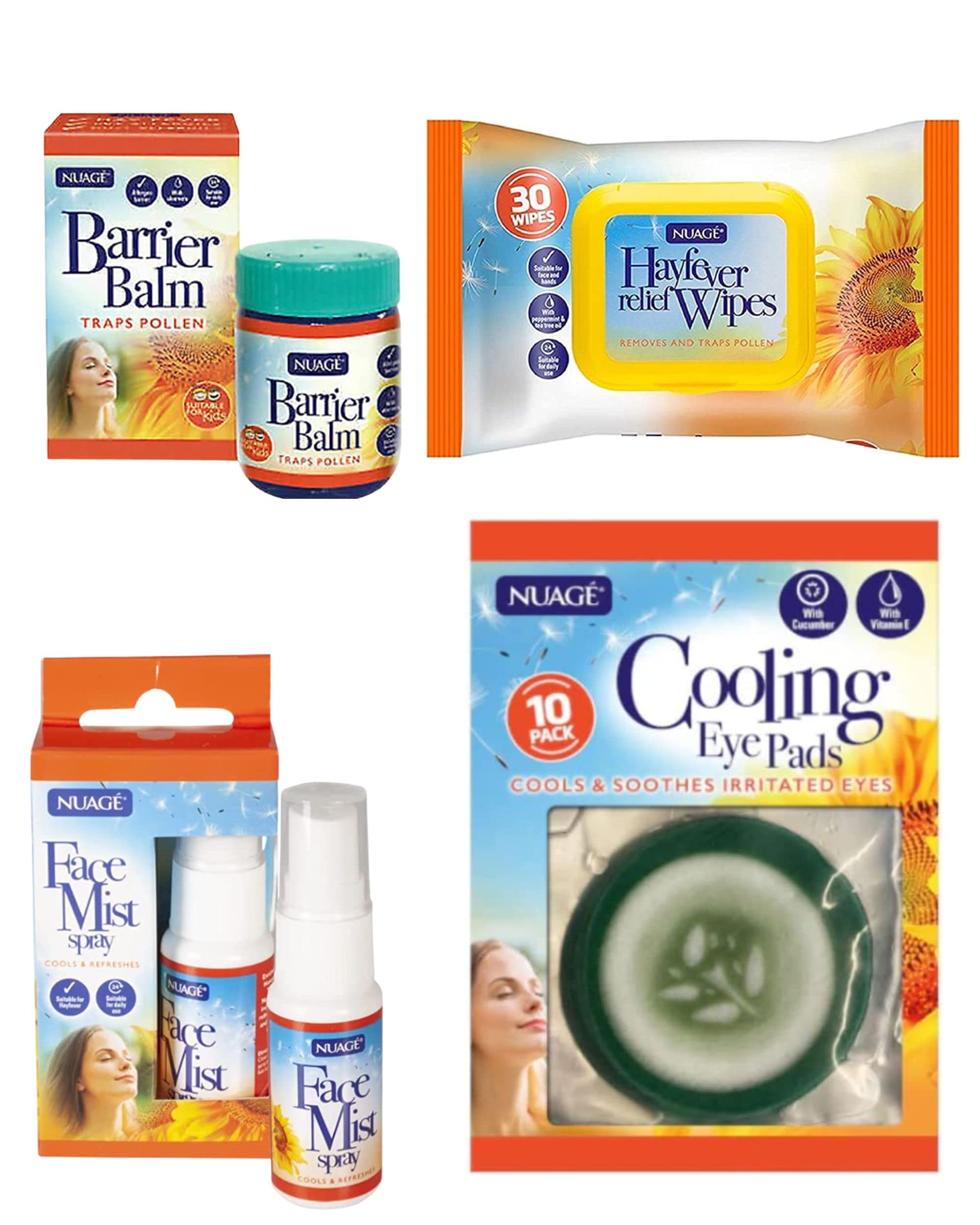 Hayfever Relief Kit - Hay Fever Wipes, Face Mist, Barrier Cream, and ...