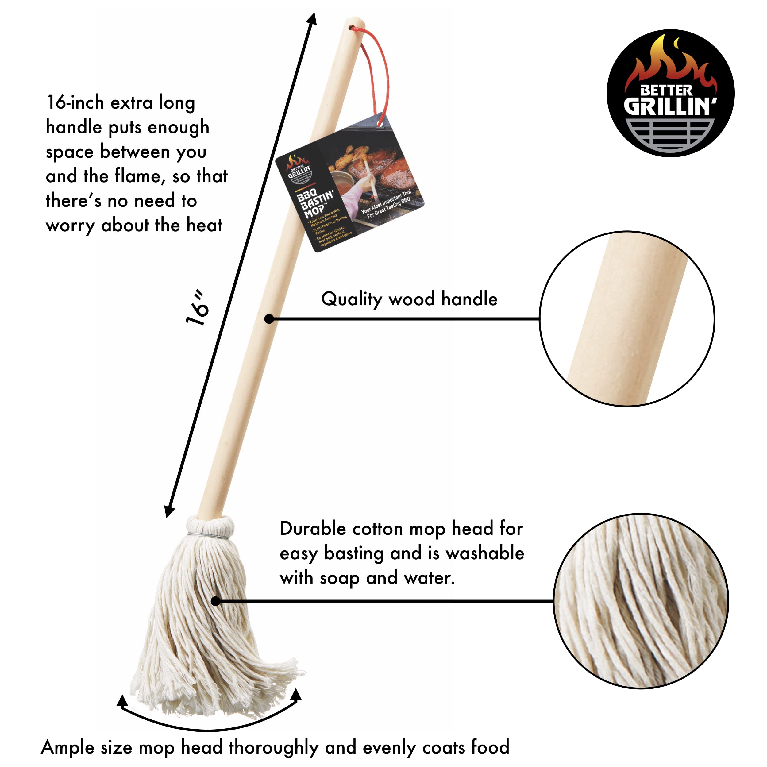 Snapklik.com : Better Grillin BBQ Bastin Mop Basting Barbecue Brush/Mop ...