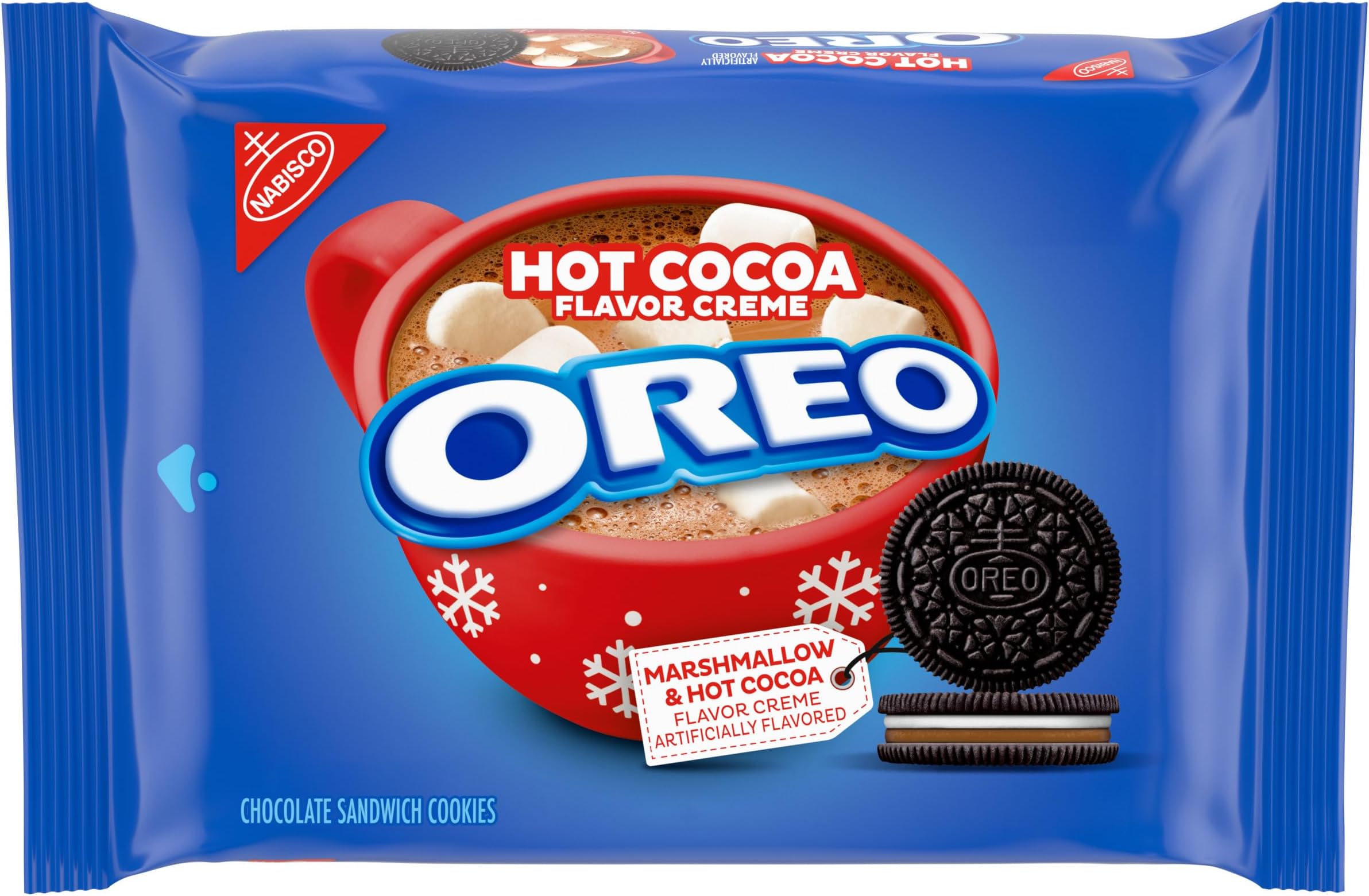 Amazon.com: OREO Hot Cocoa Creme Chocolate Sandwich Cookies, Limited ...