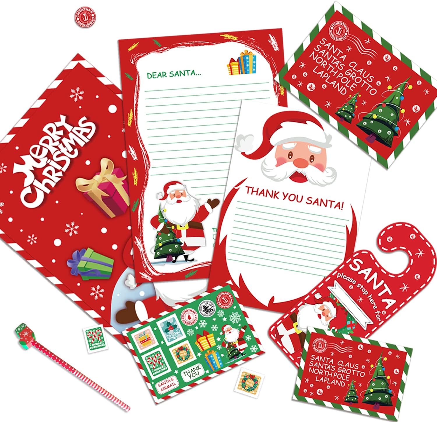 VEYLIN Letter to Santa Kit, 7PCS Letter to Santa Includes Letter ...