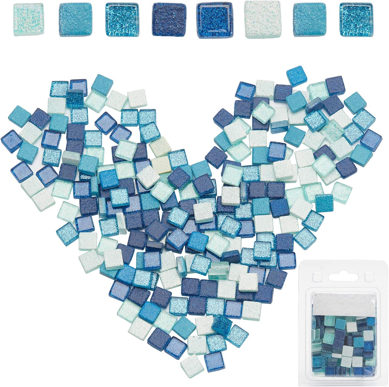 Mosaic Tile Mix. 2cm x 4mm thick. Deluxe Blue Blend 200 Tile Mix ...
