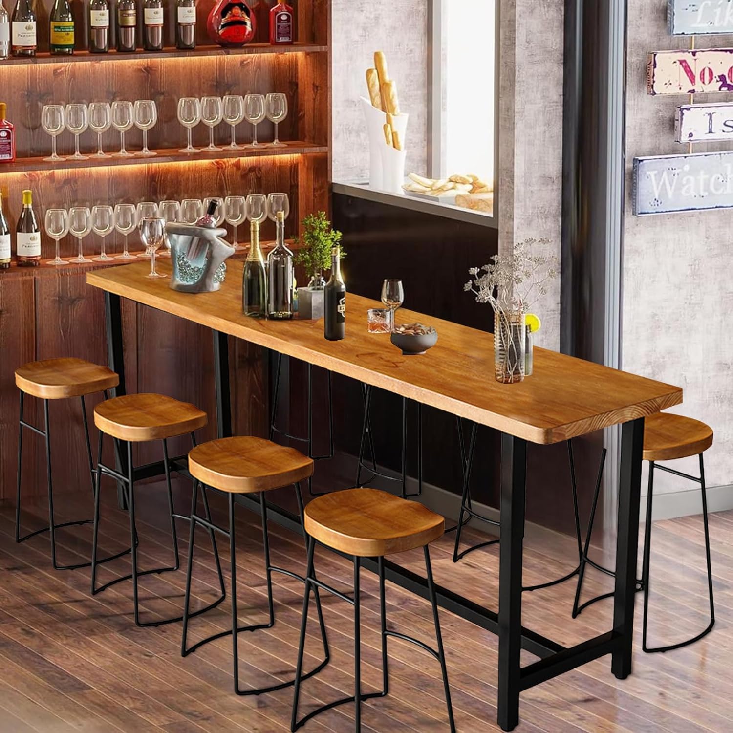 Amazon.com: JNMDLAKO Bar Table, Counter Height Bar Table with Sturdy ...